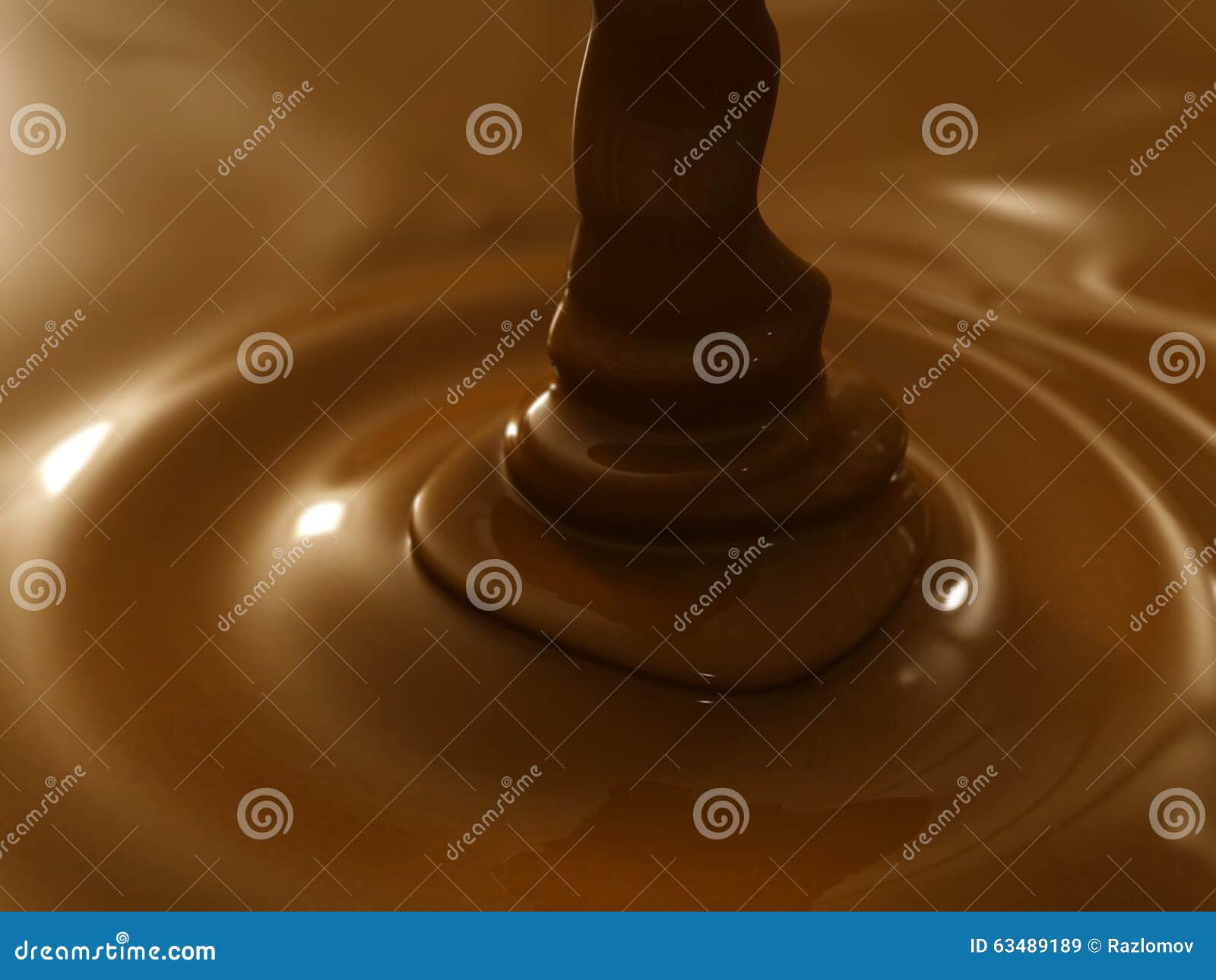 Slowly Flowing Chocolate Drop with a Focus Effect Stock Illustration ...