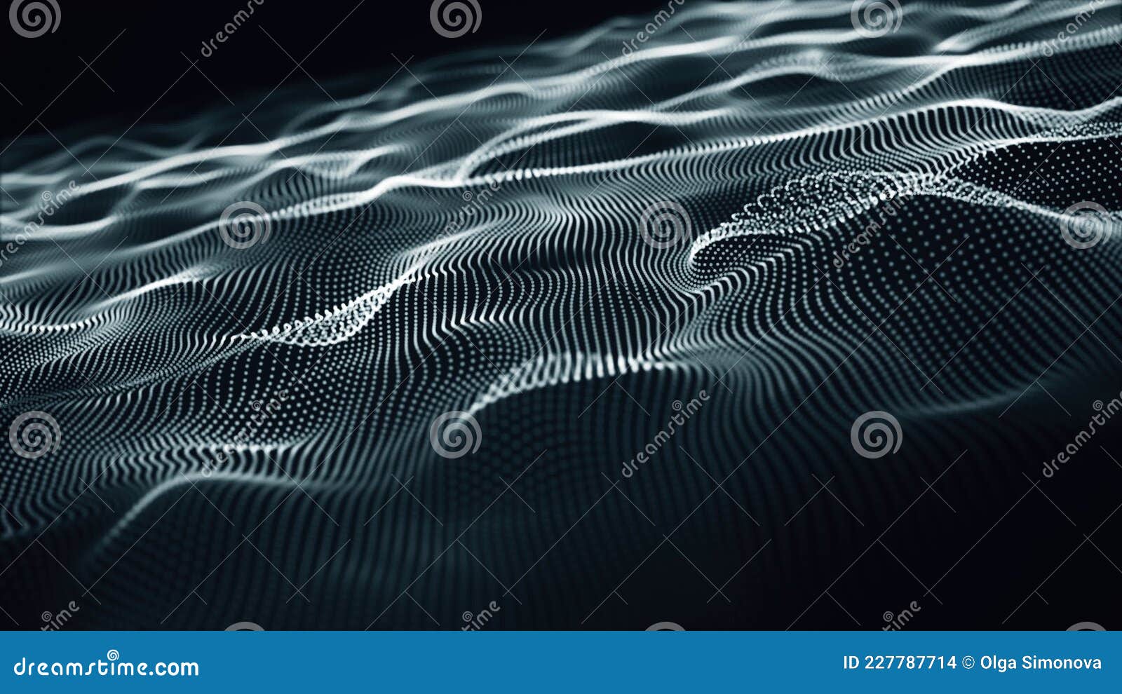 Slowly Flowing Waves of Particles Seamless Loop Surface. Stock Footage ...