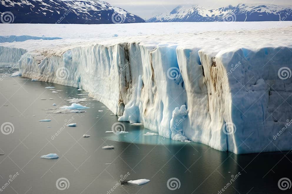 A Slowly Melting Glacier, Signifying the Effects of Global Warming ...