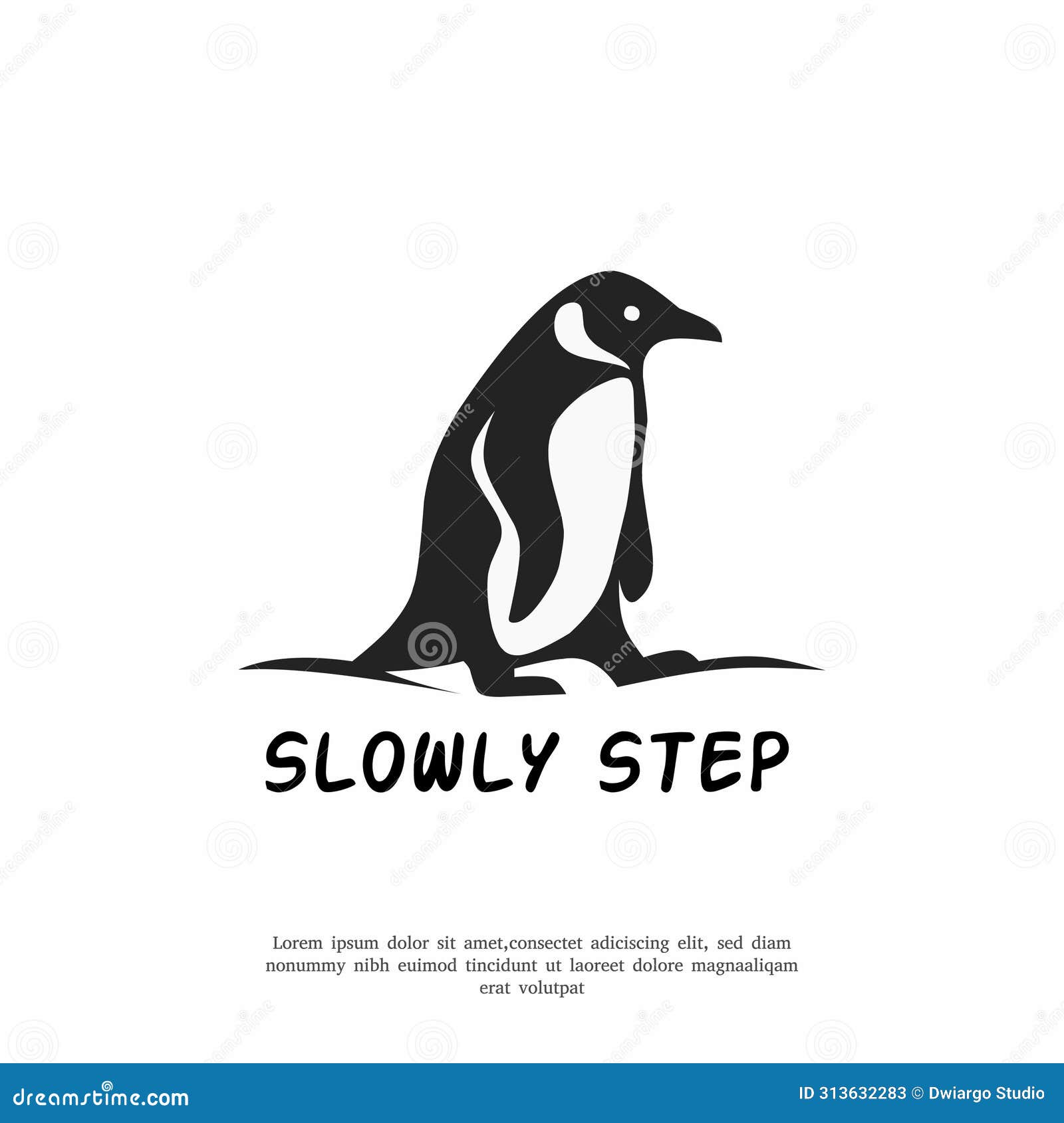 Slowly Step Penguin Logo Design Template Stock Vector - Illustration of ...