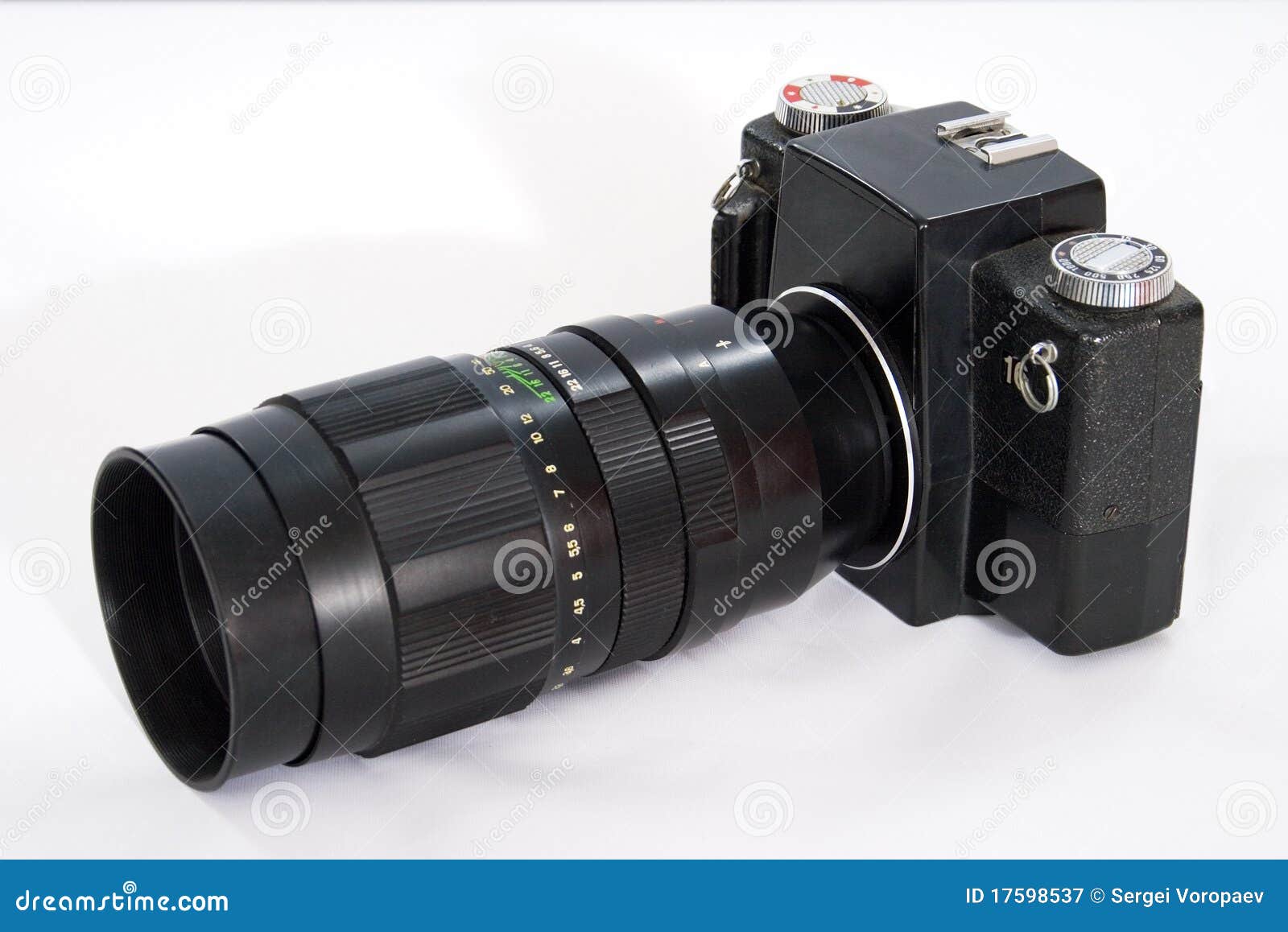 SLR Camera With A Big Lens. Stock Image - Image of elegance, aperture ...