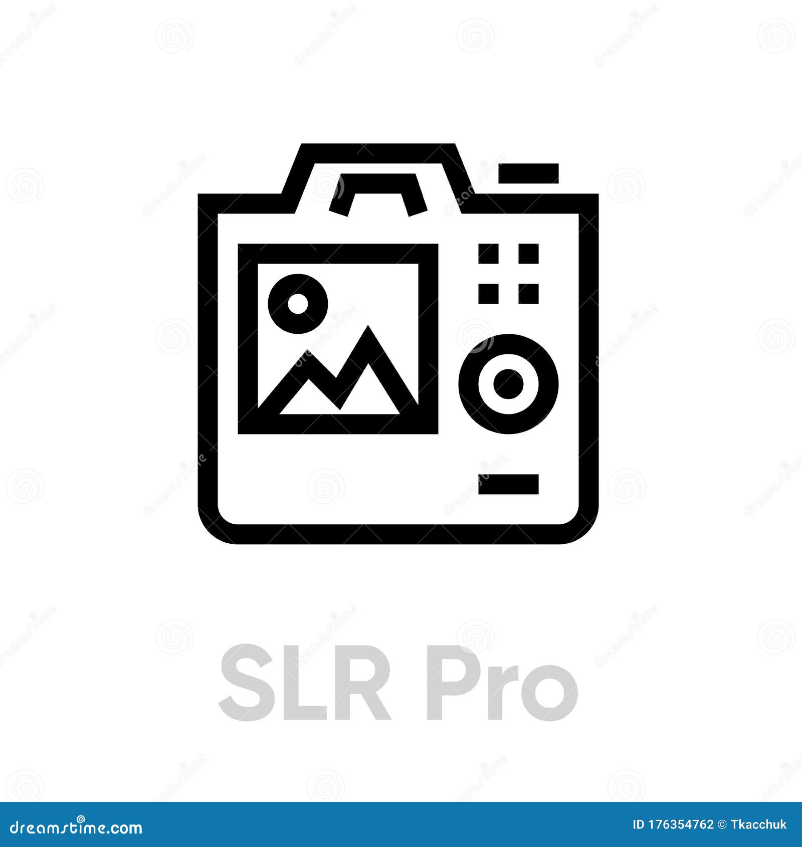 SLR Pro Icon. Editable Vector Outline Stock Vector - Illustration of ...
