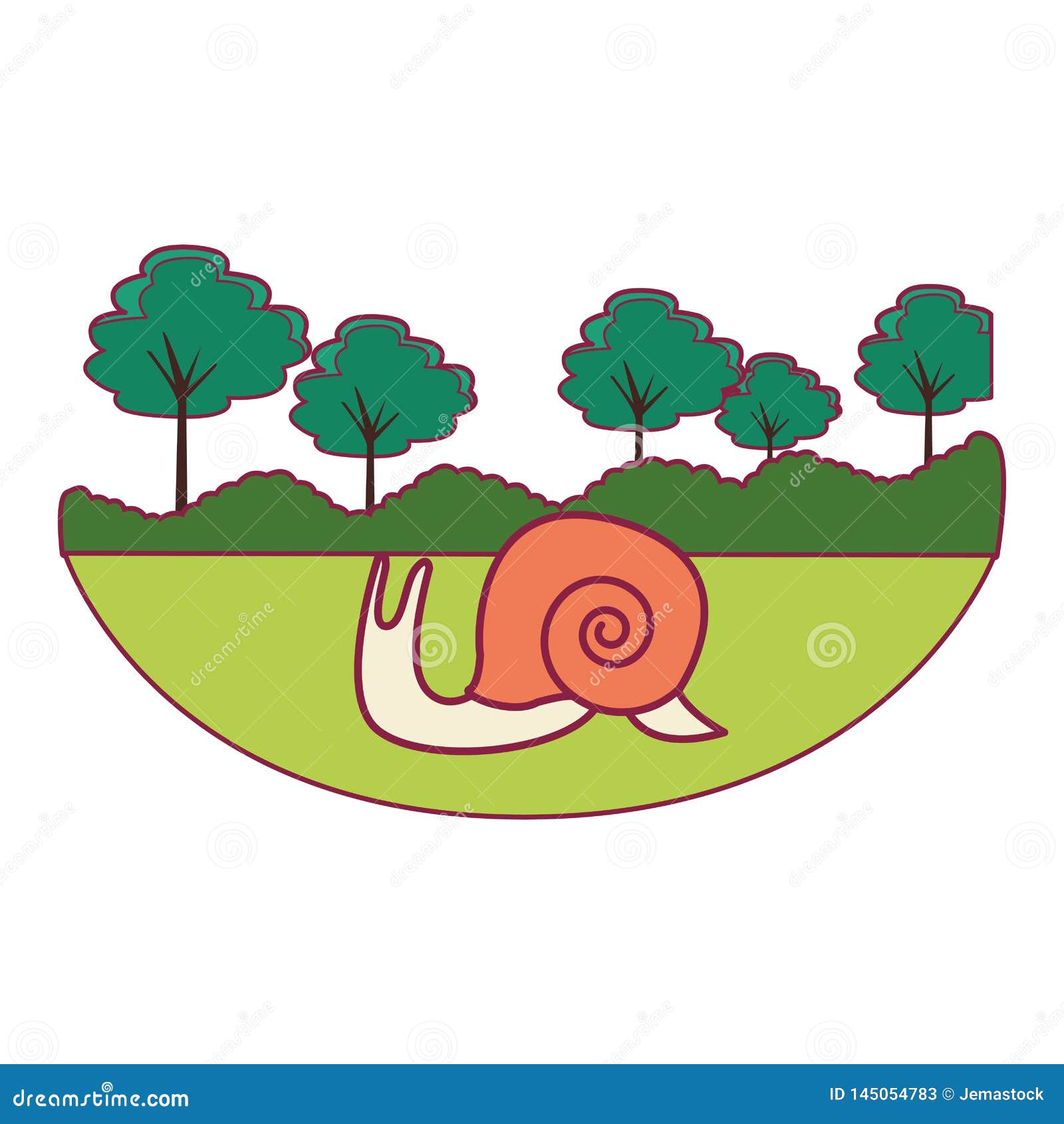 Slug cute cartoon stock vector. Illustration of garden - 145054783