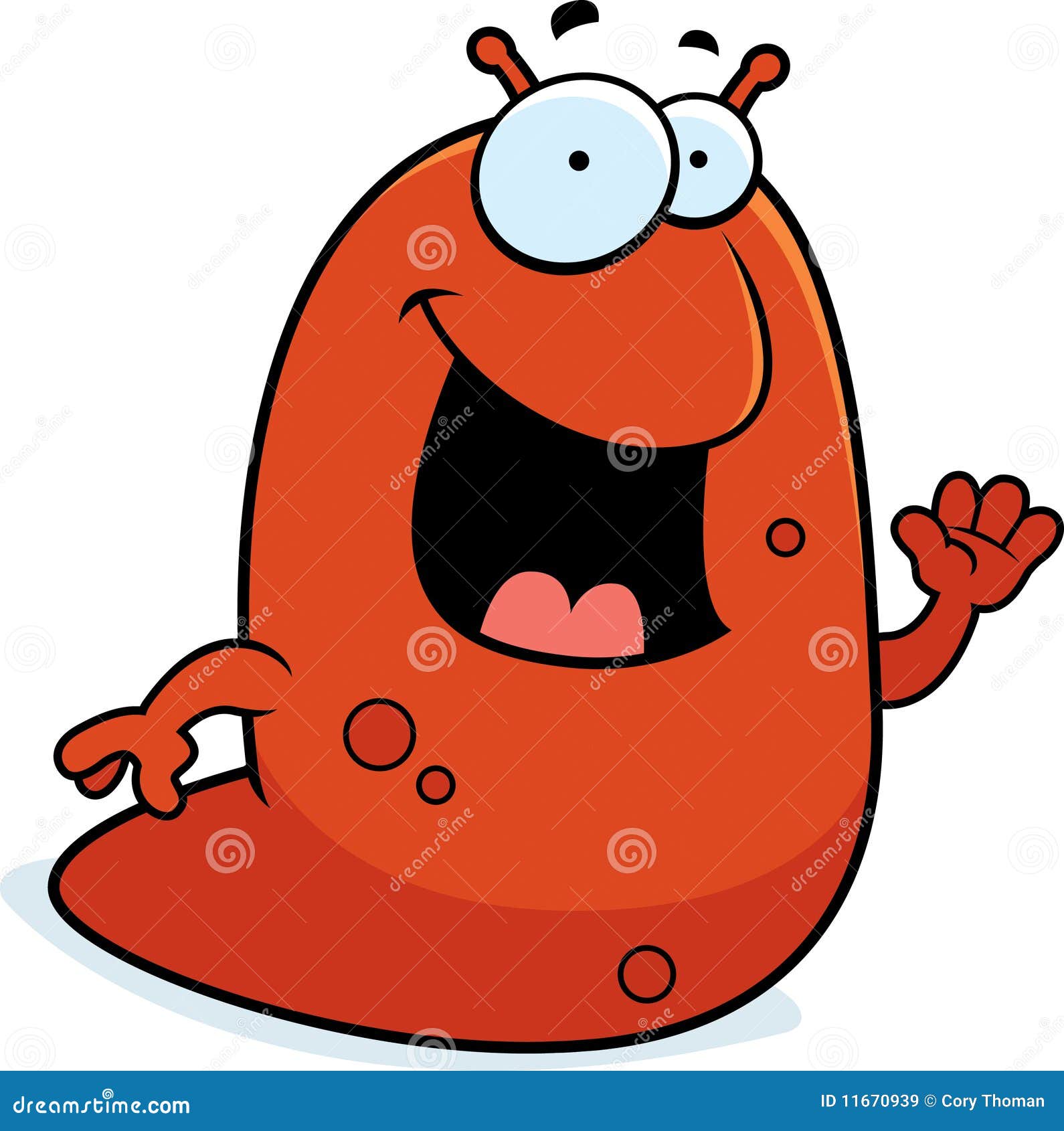 Slug Waving stock vector. Illustration of orange, animal - 11670939