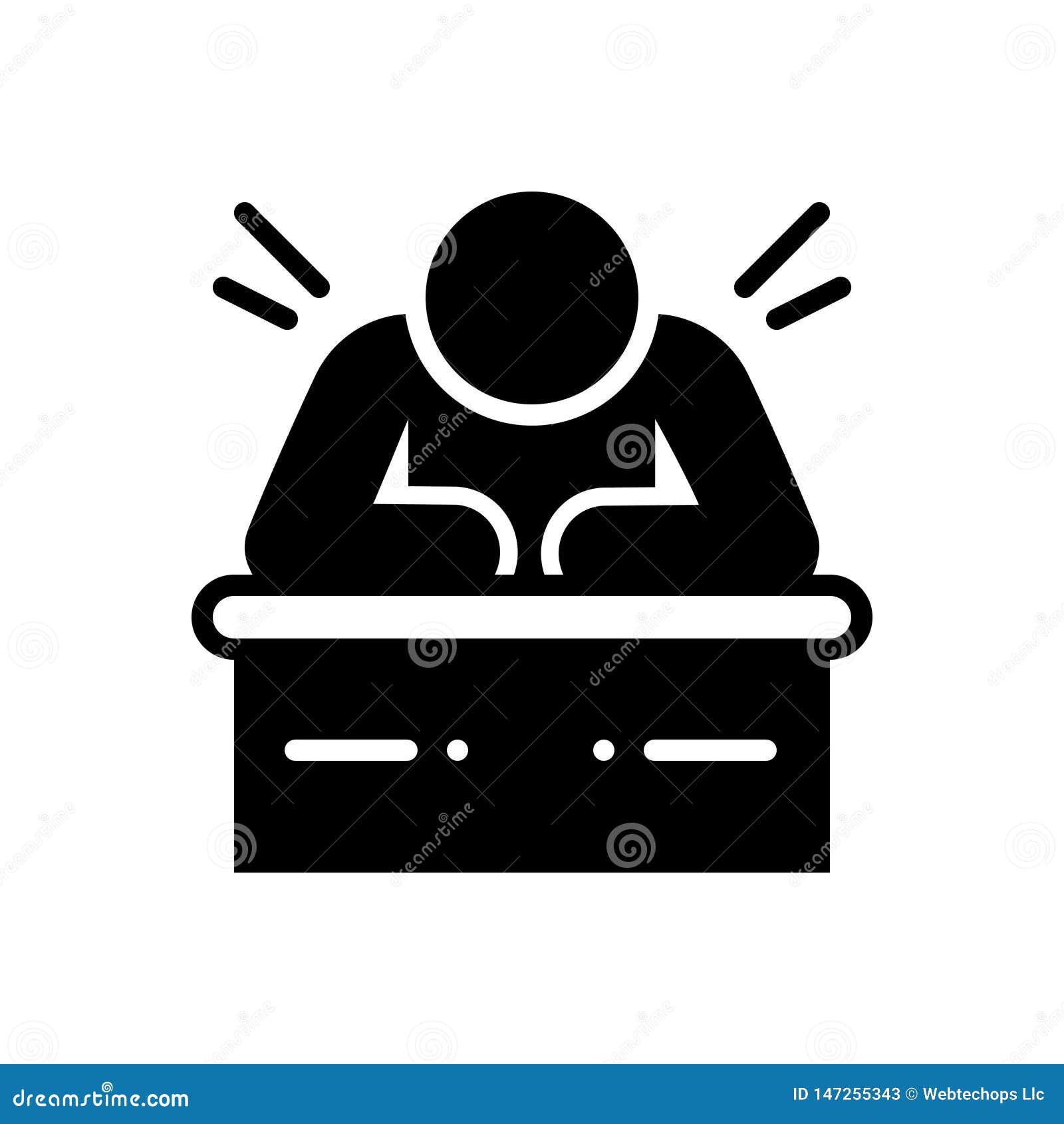 Black Solid Icon for Sluggish, Lazy and Lingering Stock Vector ...