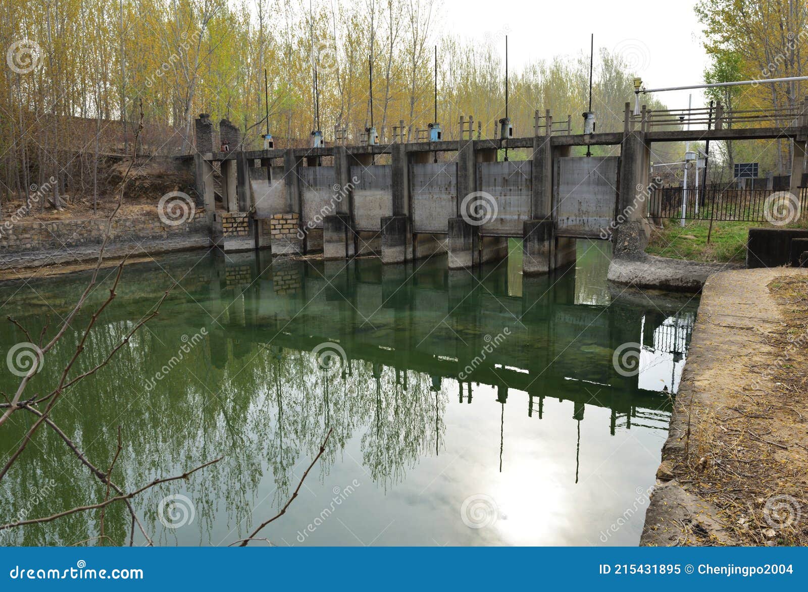 The Sluice in Artificial River Stock Image - Image of canal, open ...