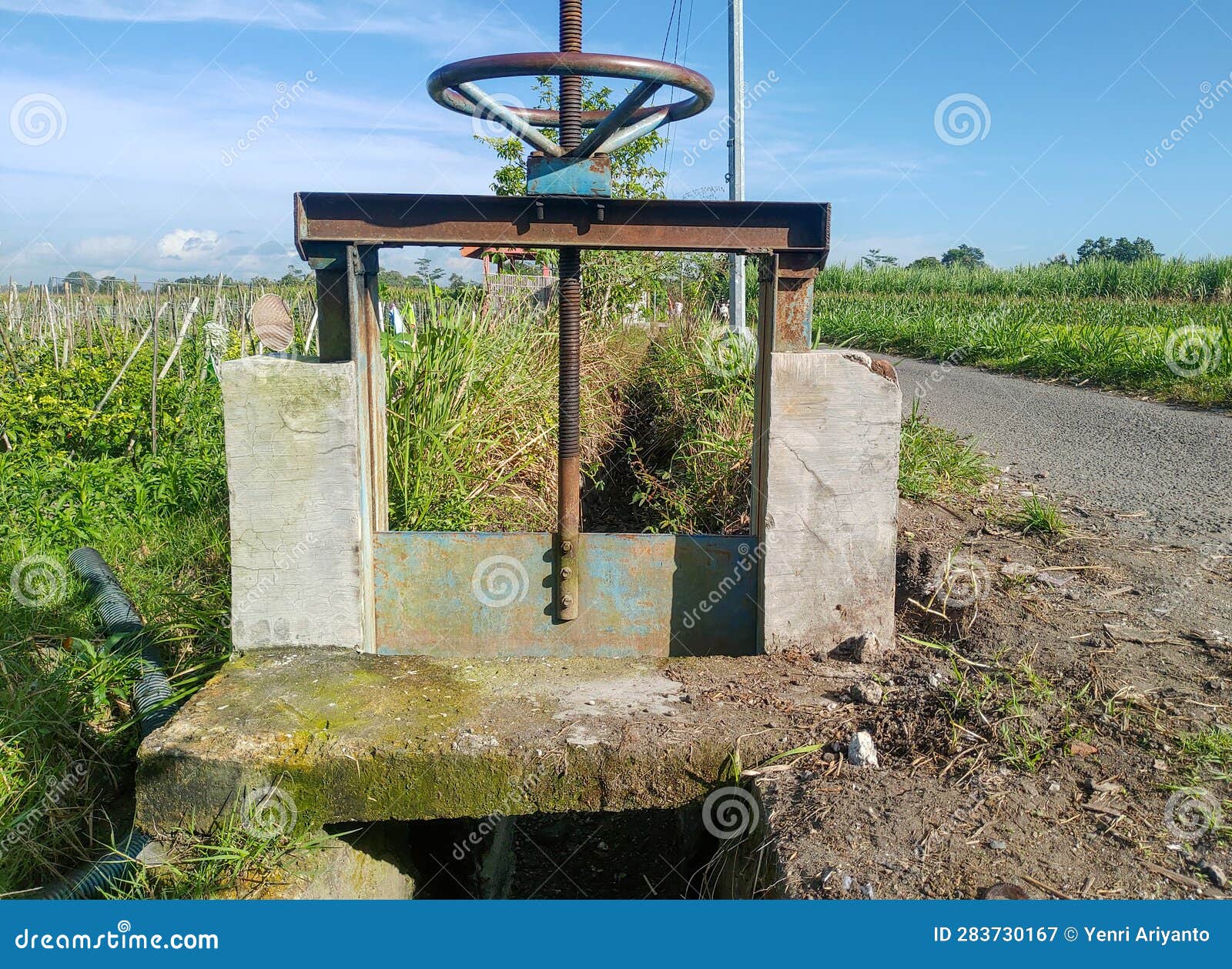 Sluice Gate for Rice Field Irrigation Stock Image - Image of channels ...