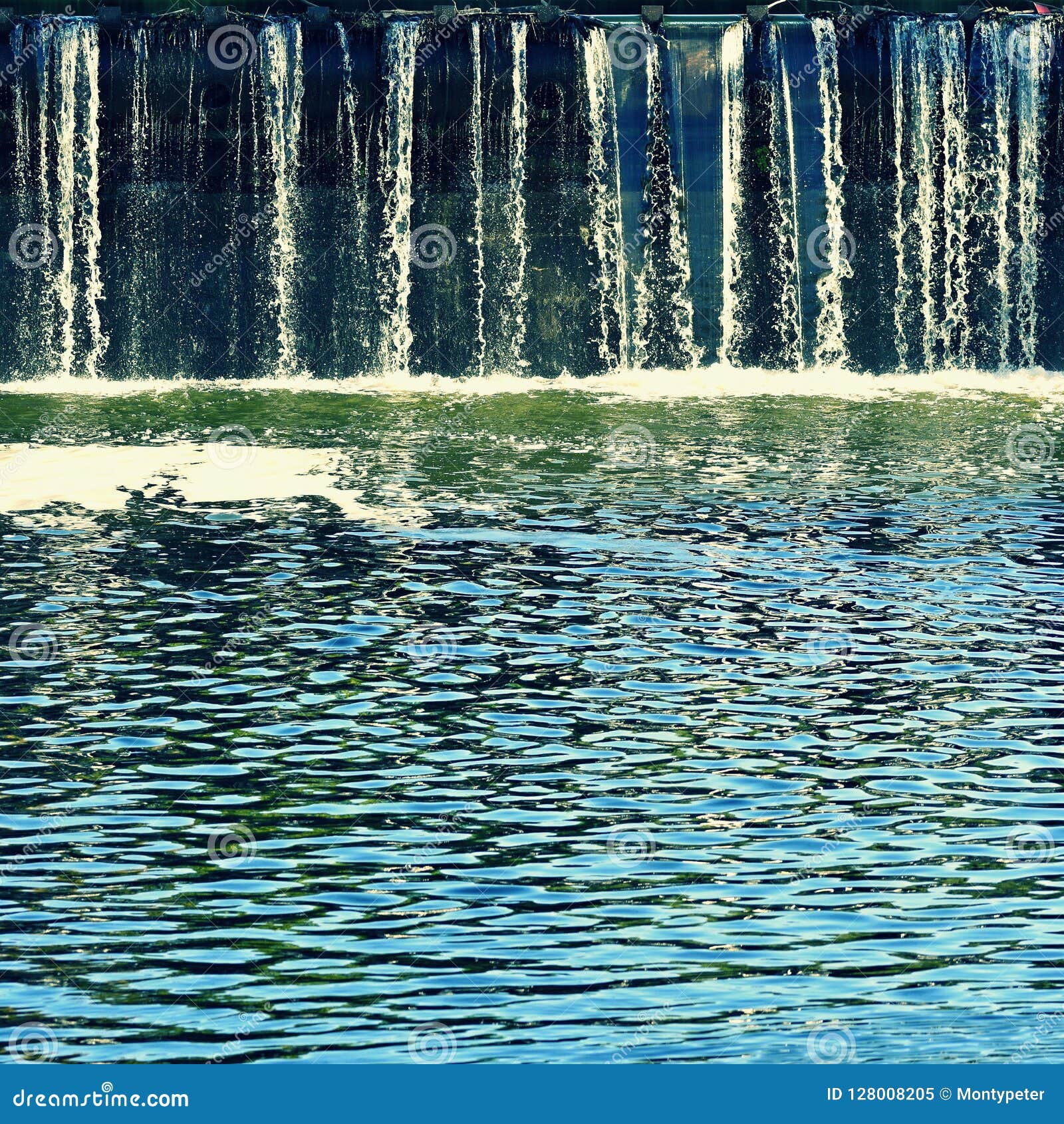 Sluice on the River. Flowing Clean Water in the River Stock Image ...