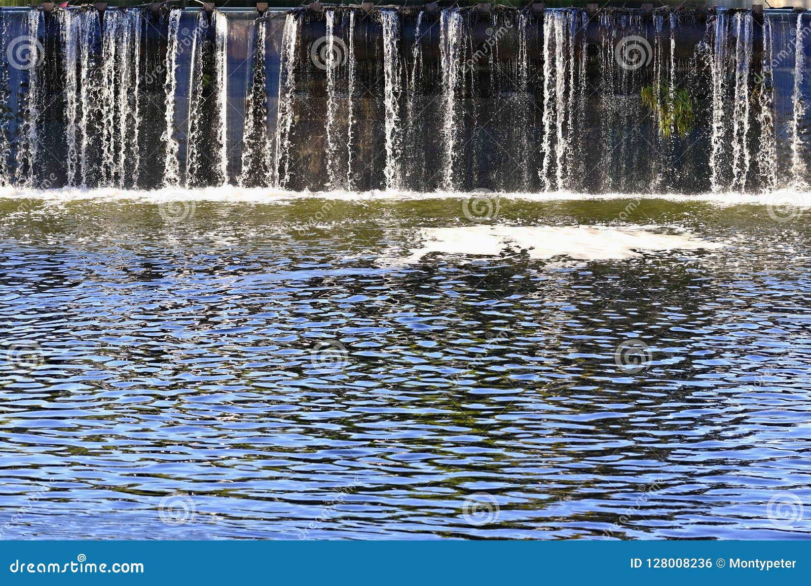 Sluice on the River. Flowing Clean Water in the River Stock Photo ...