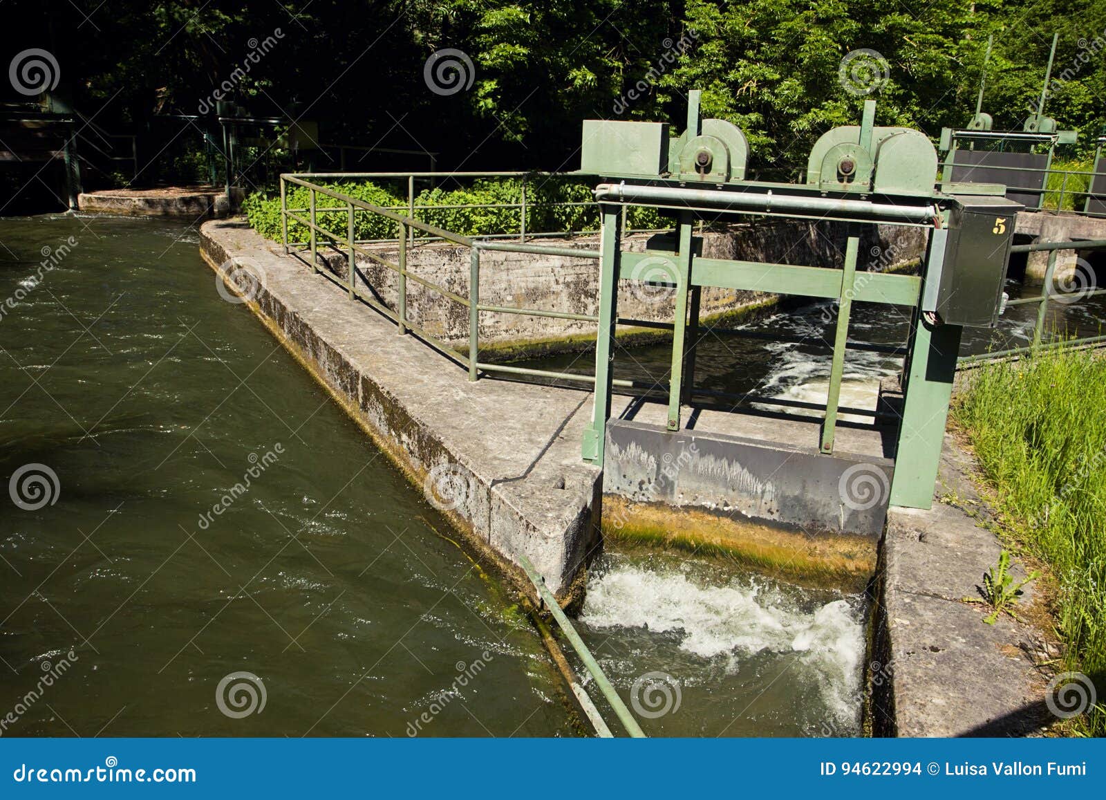 Sluice System with Two Rivers Stock Photo - Image of released, liquid ...