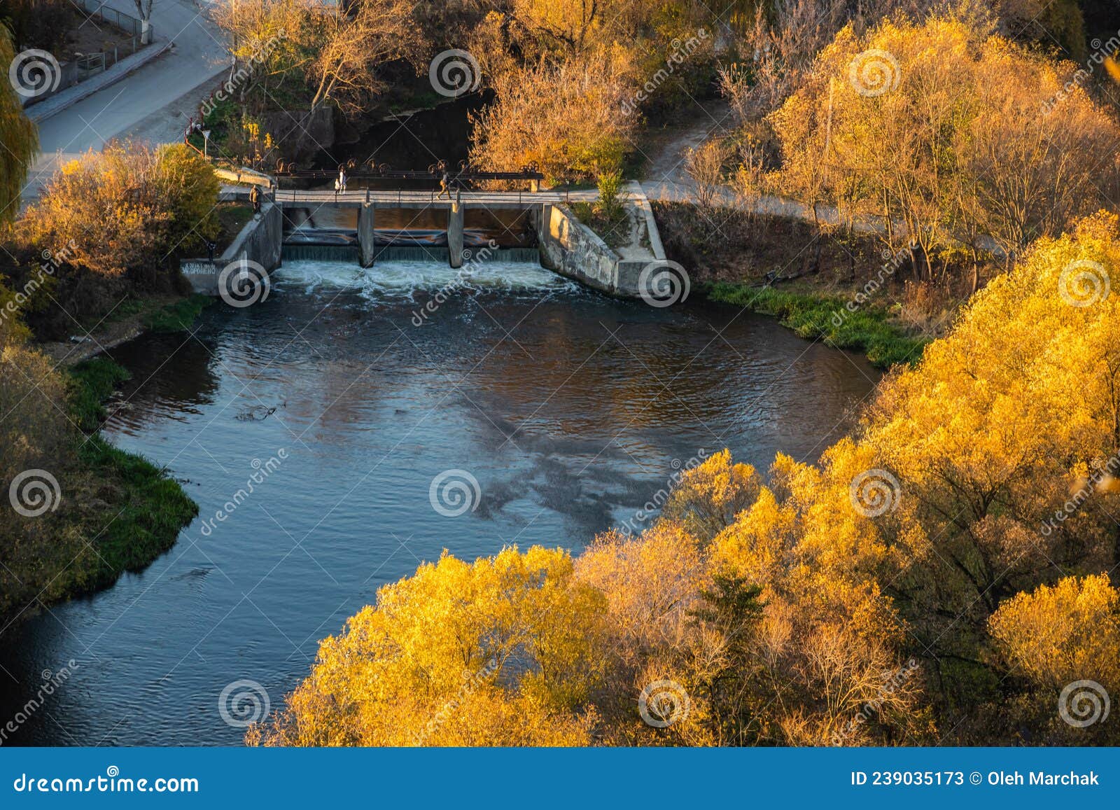 Sluices on an Old Small Dam. Autumn Landscape, River Stock Image ...