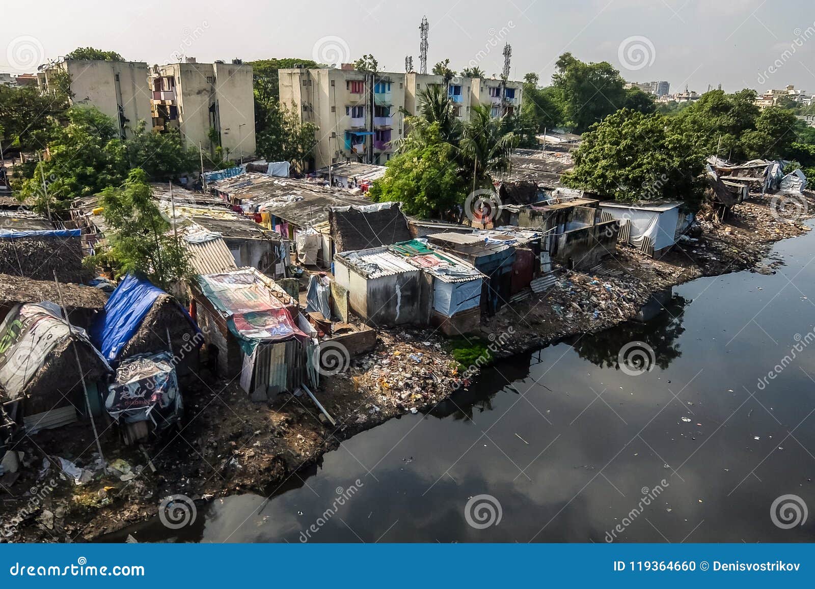 Slum Area in Chennai, India. Editorial Image - Image of environmental ...