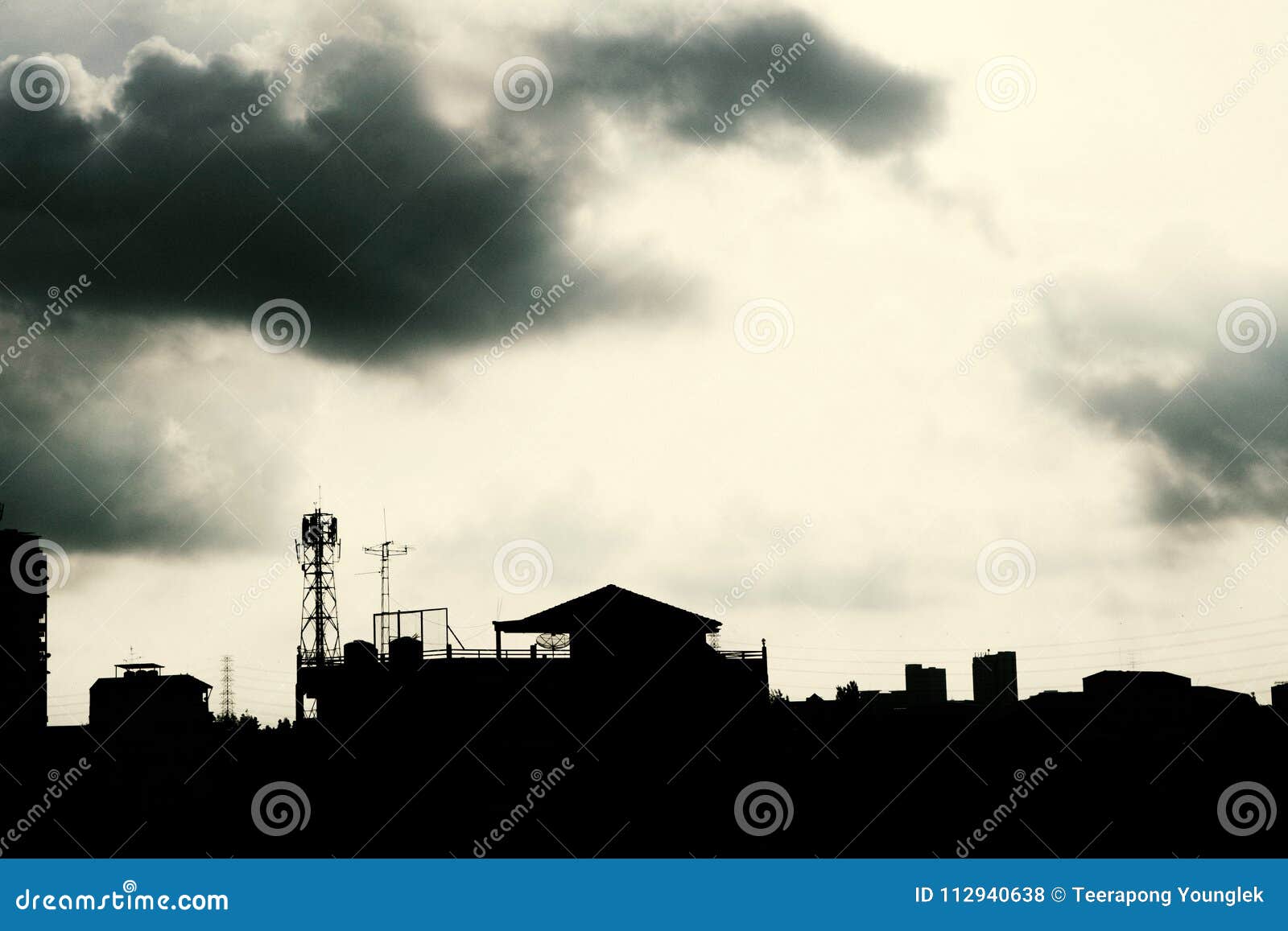 A Slum in a Big City on a Cloudy Day. Stock Photo - Image of ...