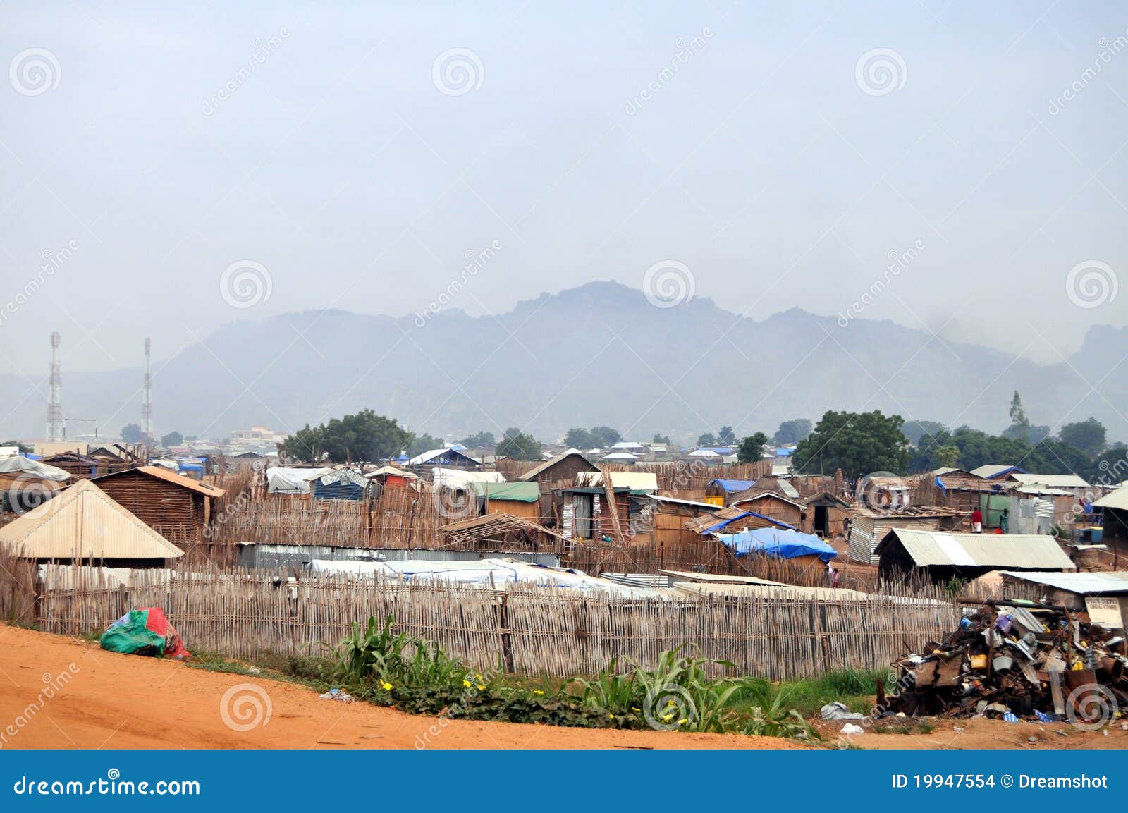 Slum housing in Juba stock photo. Image of roof, pollution - 19947554
