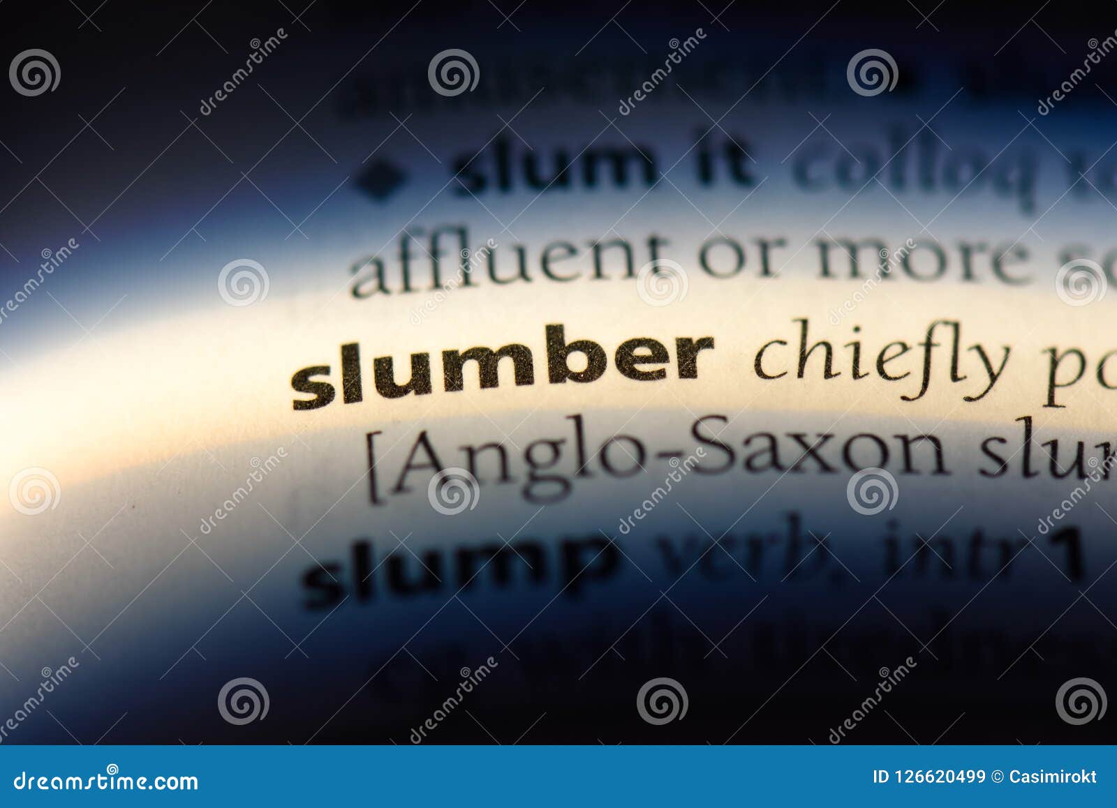 Slumber stock image. Image of idea, closeup, text, english - 126620499