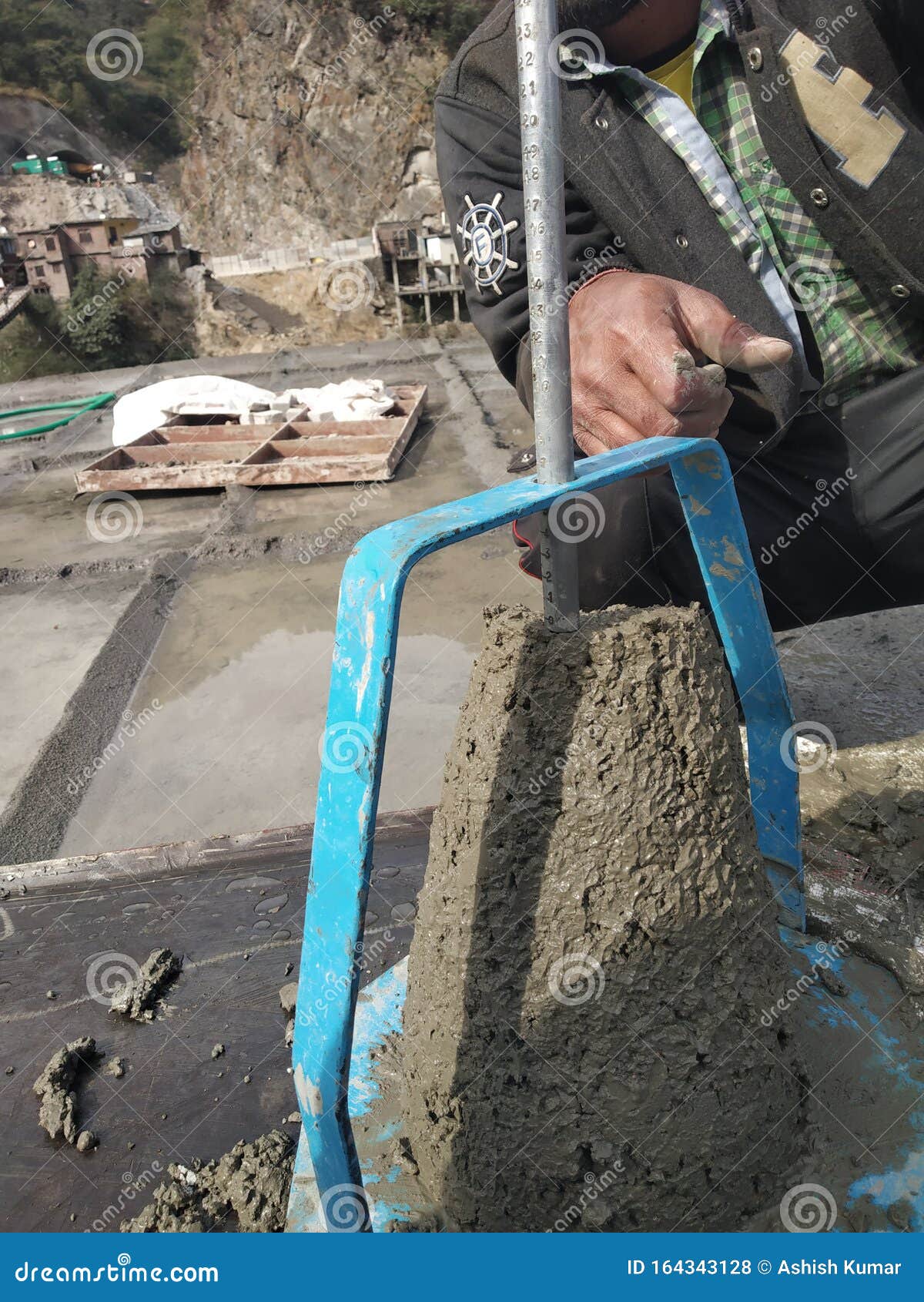 The Slump Test Equipment. Wet Concrete Was Compacted For The Slump Test ...