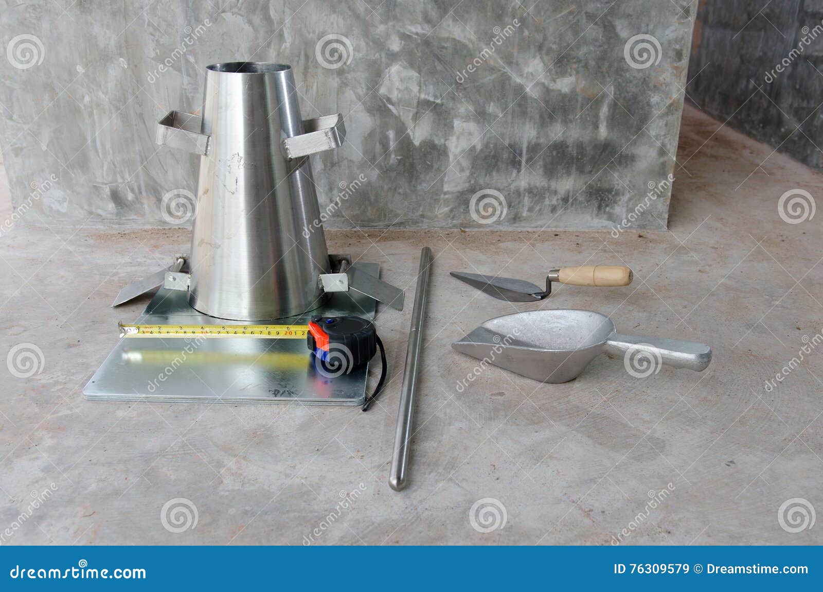 Slump tools stock image. Image of tape, concrete, site - 76309579