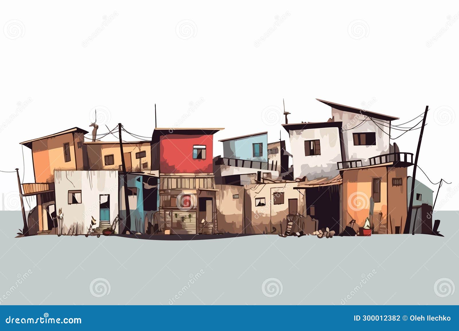 Slums Isolated Vector Style Illustration Stock Vector - Illustration of ...