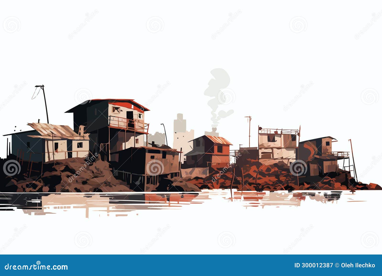 Slums Isolated Vector Style Illustration Stock Vector - Illustration of ...