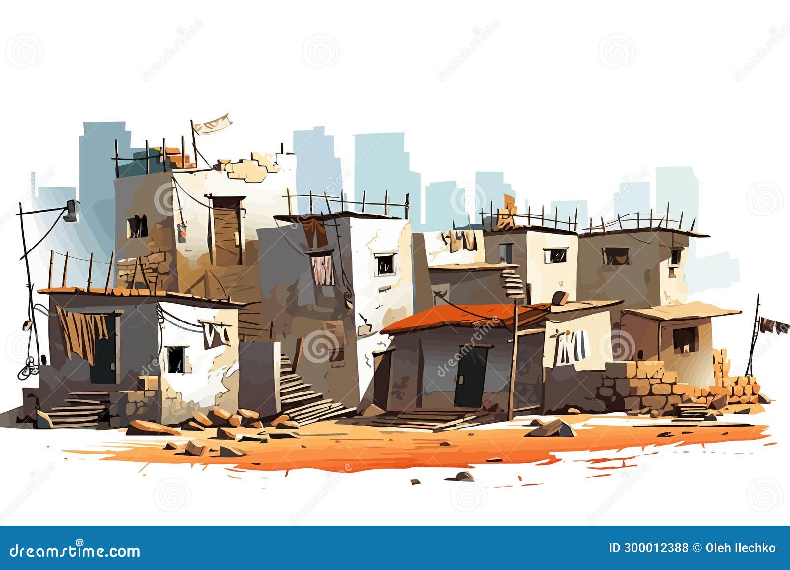 Slums Isolated Vector Style Illustration Stock Vector - Illustration of ...