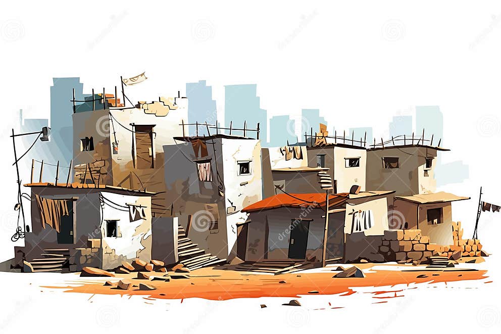 Slums Isolated Vector Style Illustration Stock Vector - Illustration of ...