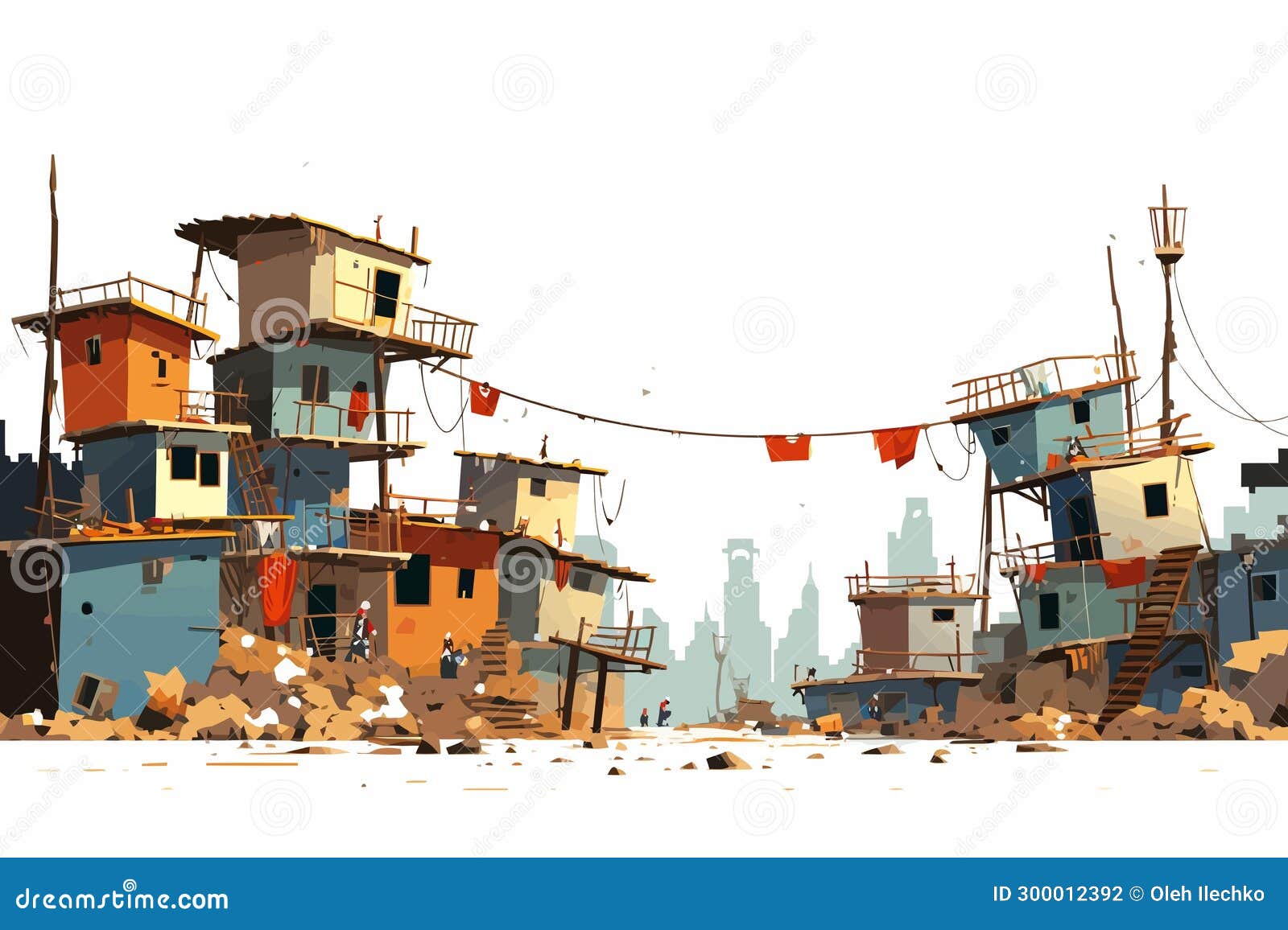 Slums Isolated Vector Style Illustration Stock Vector - Illustration of ...