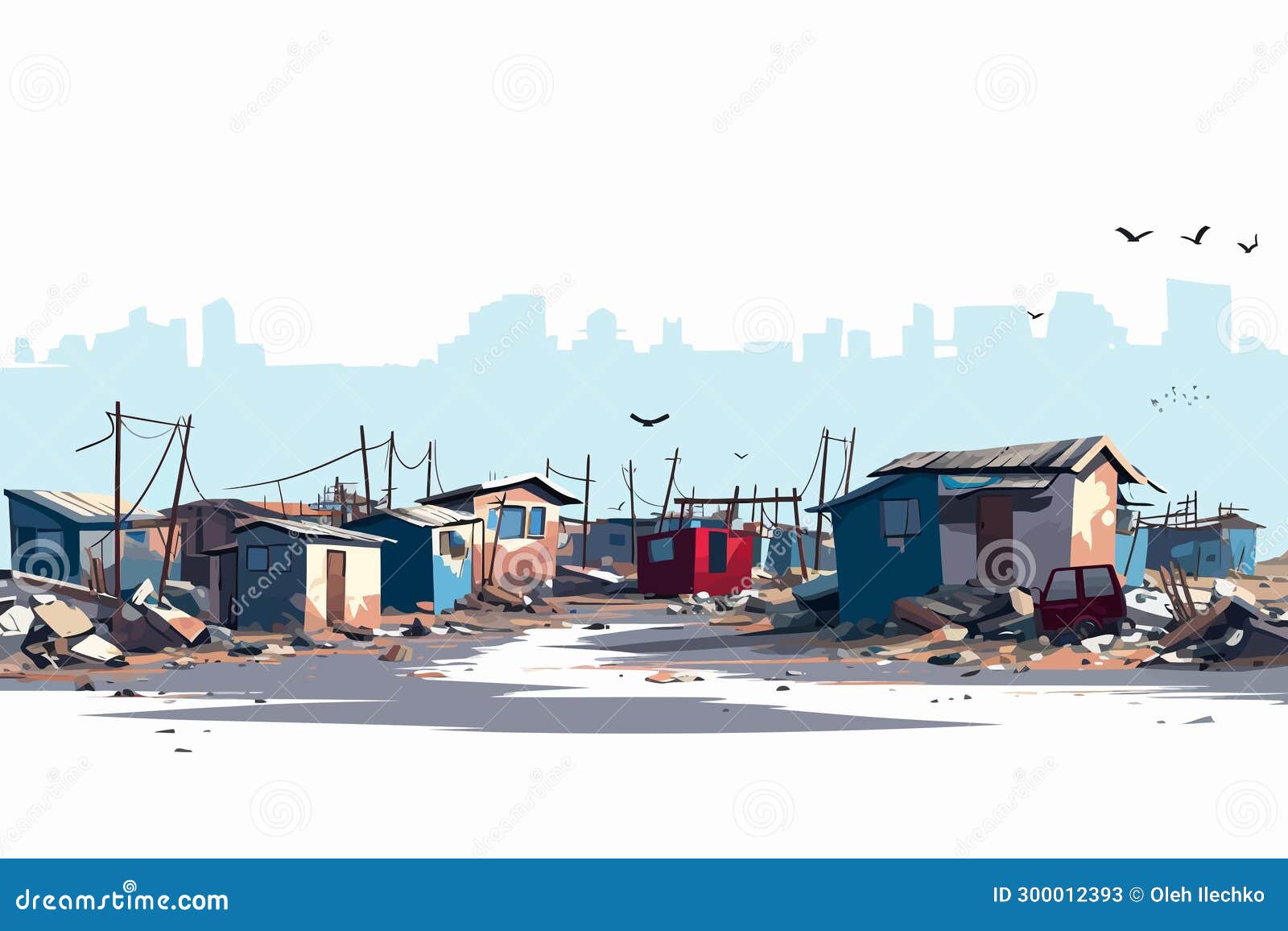 Slums Isolated Vector Style Illustration Stock Vector - Illustration of ...