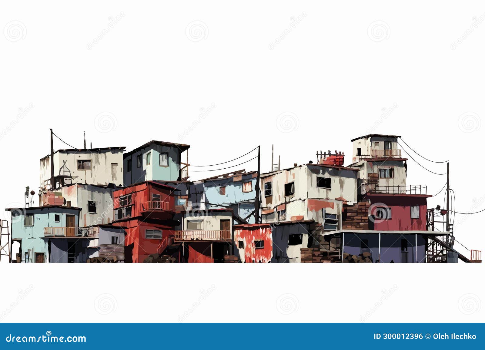 Slums Isolated Vector Style Illustration Stock Vector - Illustration of ...