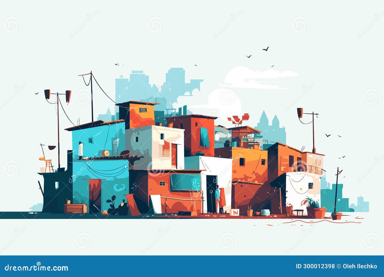 Slums Isolated Vector Style Illustration Stock Vector - Illustration of ...