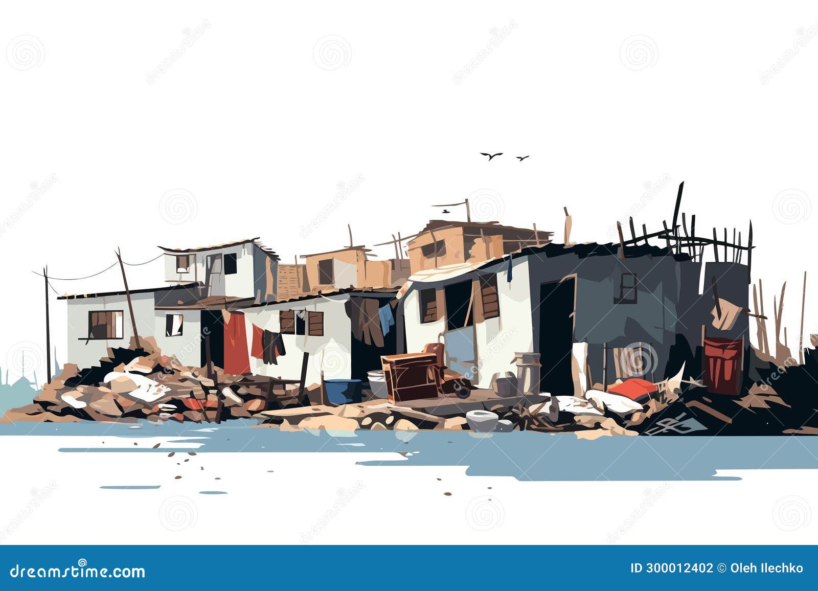 Slums Isolated Vector Style Illustration Stock Vector - Illustration of ...