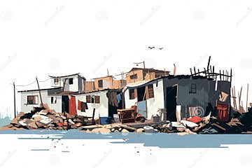 Slums Isolated Vector Style Illustration Stock Vector - Illustration of ...