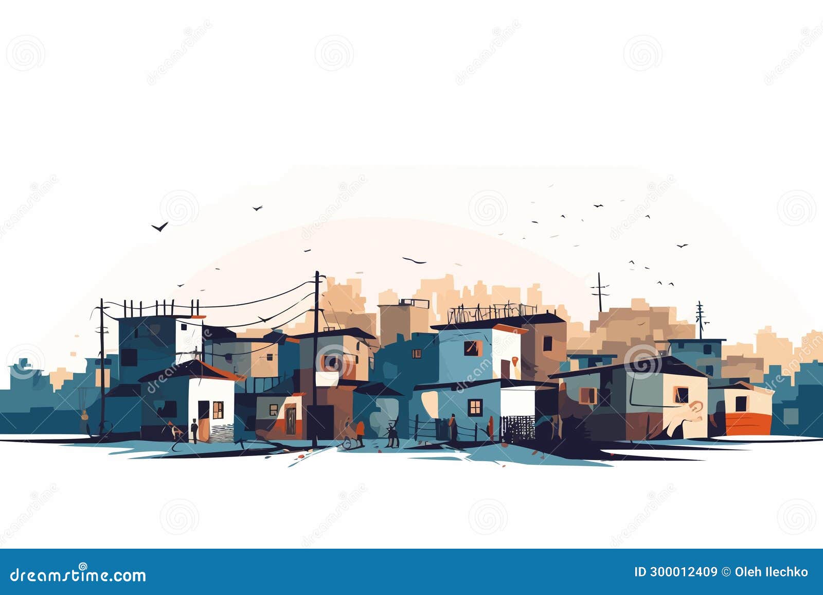 Slums Isolated Vector Style Illustration Stock Vector - Illustration of ...