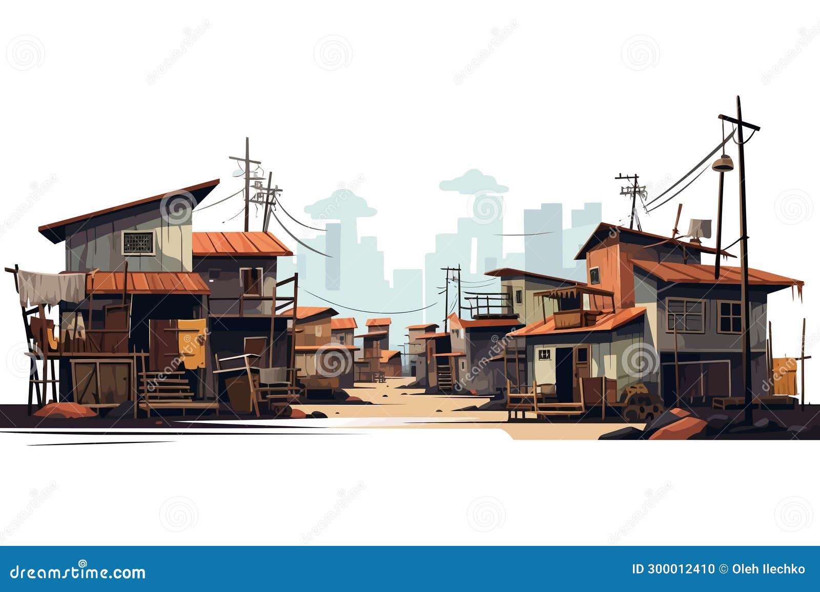 Slums Isolated Vector Style Illustration Stock Vector - Illustration of ...