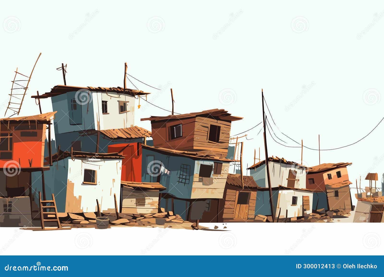 Slums Isolated Vector Style Illustration Stock Vector - Illustration of ...
