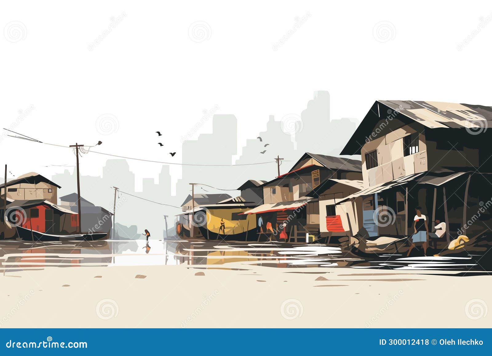Slums Isolated Vector Style Illustration Stock Vector - Illustration of ...