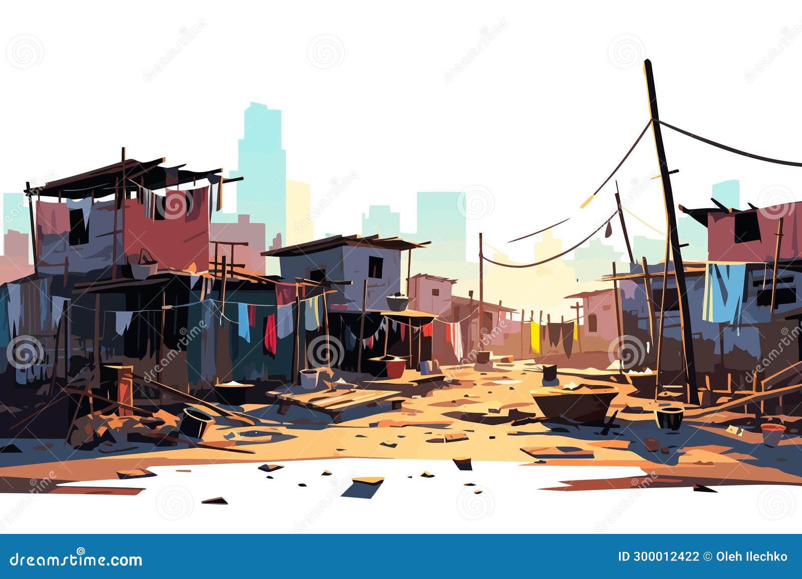 Slums Isolated Vector Style Illustration Stock Vector - Illustration of ...