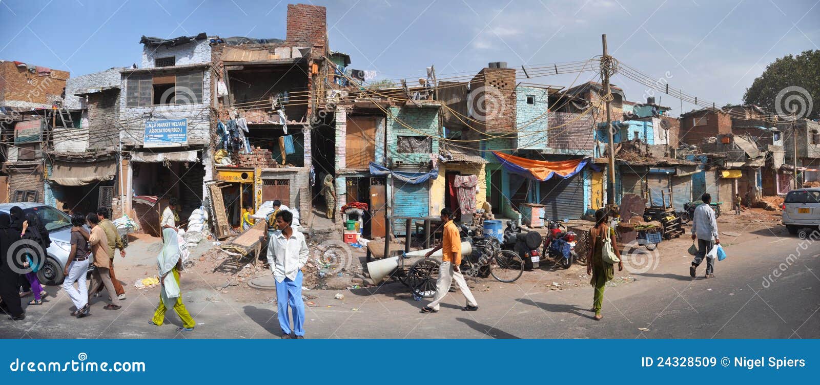The Slums of Old Delhi Panorama, India Editorial Stock Image - Image of ...
