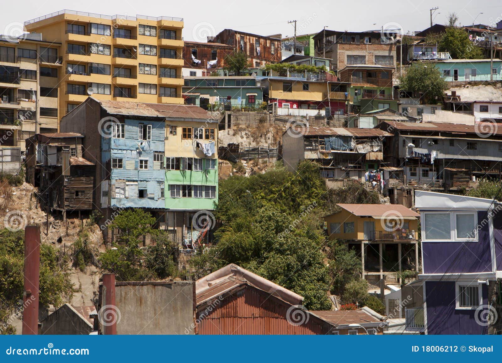Slums in Valparaiso stock photo. Image of slum, poor - 18006212