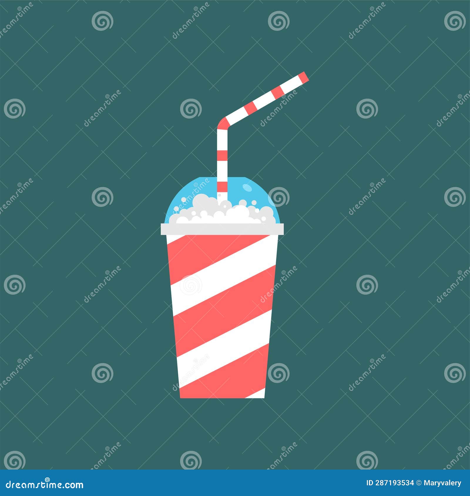 Slurpee. Soda in Glass with Straw Isolated Stock Vector - Illustration ...