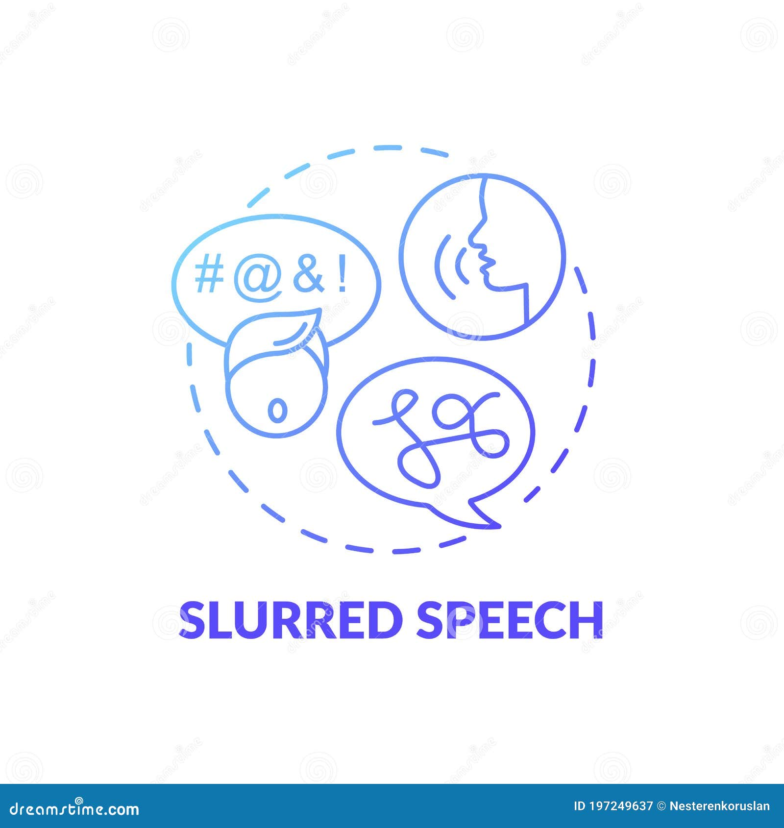 Slurred Speech Blue Gradient Concept Icon Stock Vector - Illustration ...