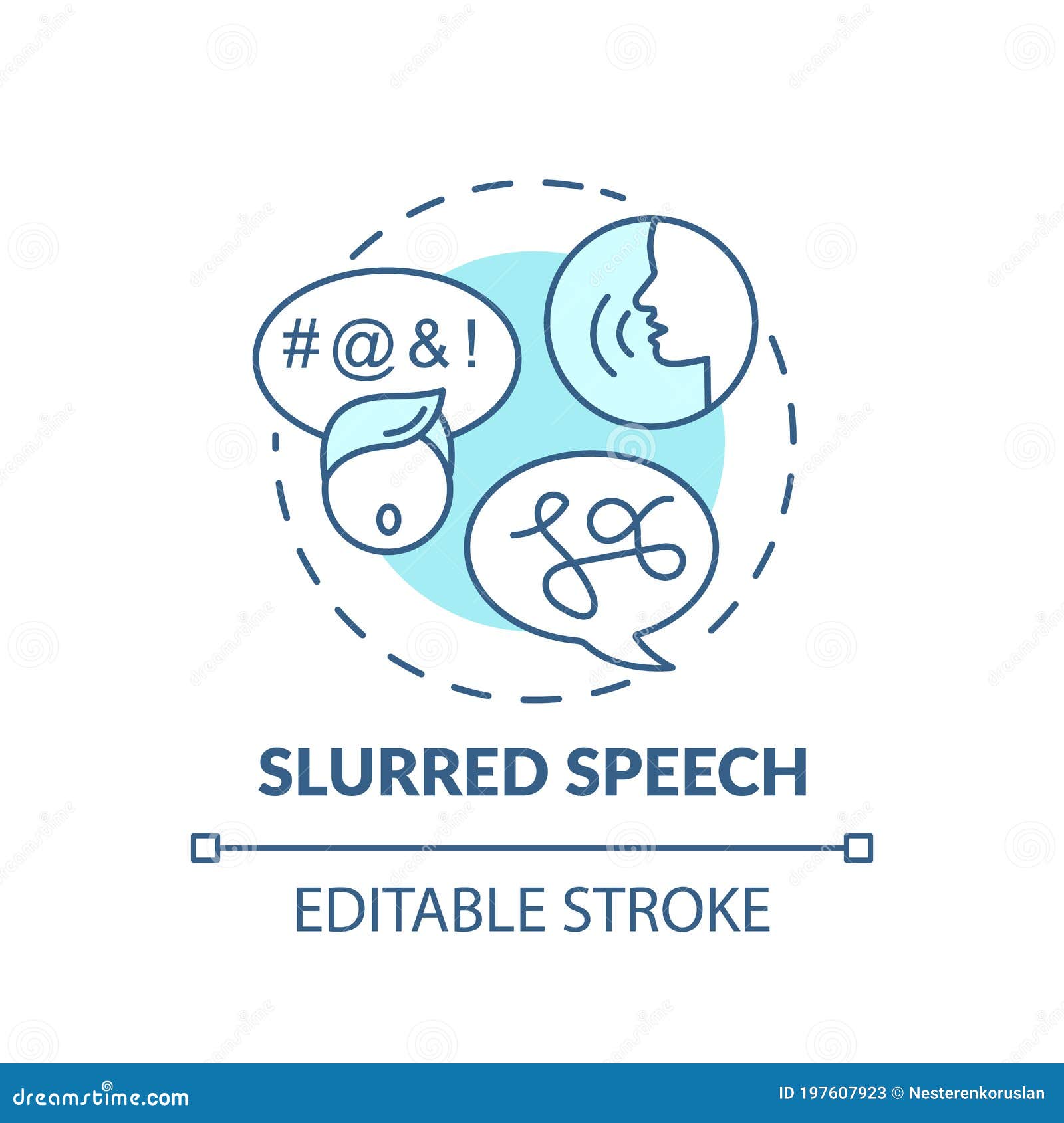 Slurred Speech Turquoise Concept Icon Stock Vector - Illustration of ... Slurred Speech Turquoise Concept Icon Stock Vector - Illustration of ...