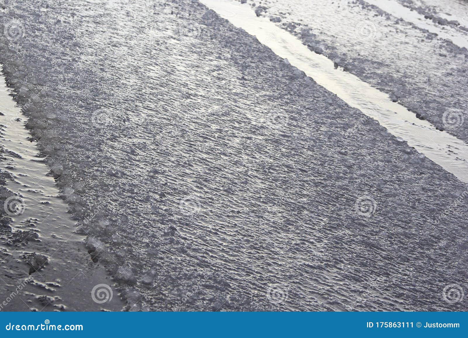 Slush Dampness on the Road Sleet Even Layer Stock Image - Image of ...