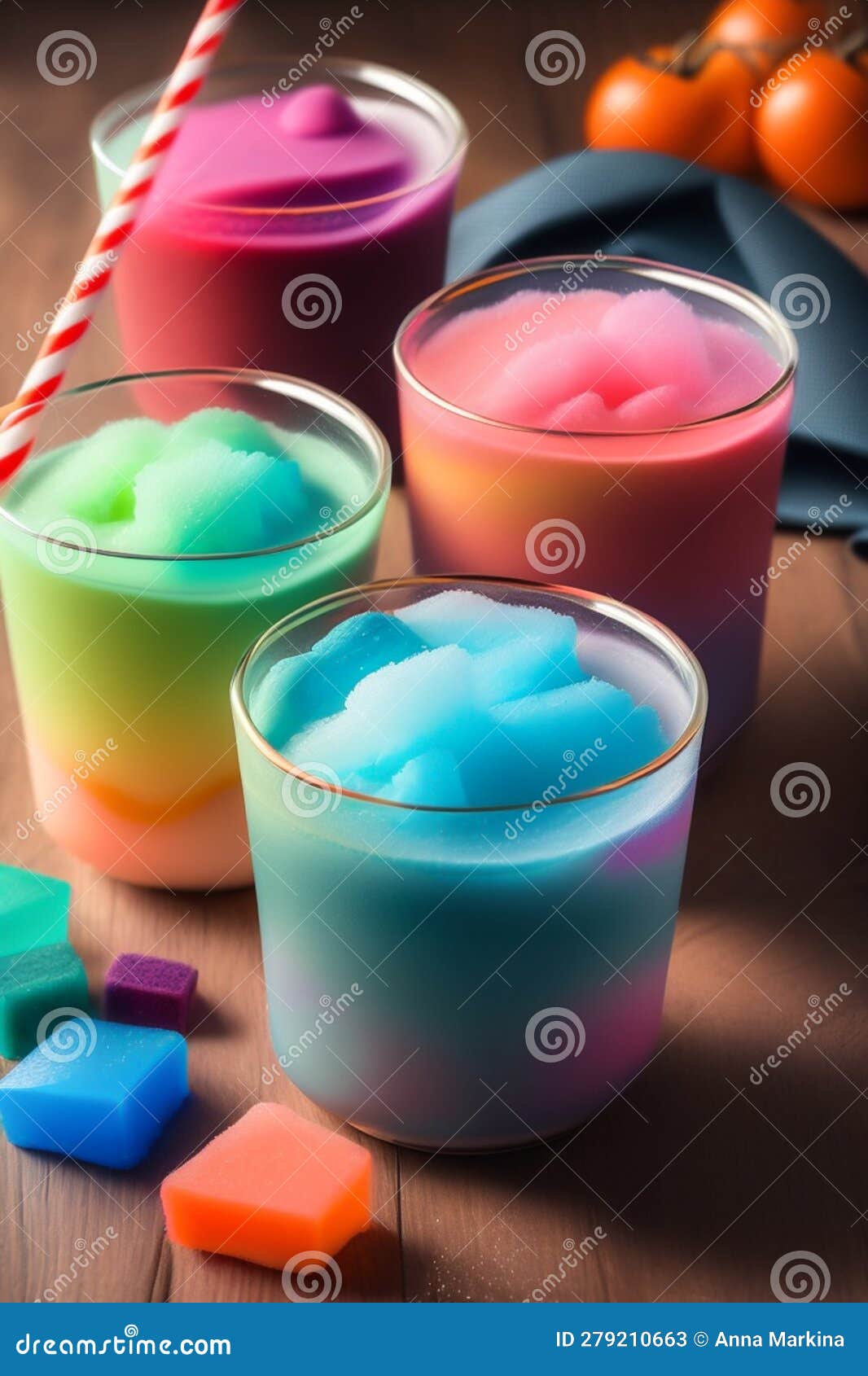 Slushie Cocktail on a Summer Light Table in a Restaurant. Generative AI ...