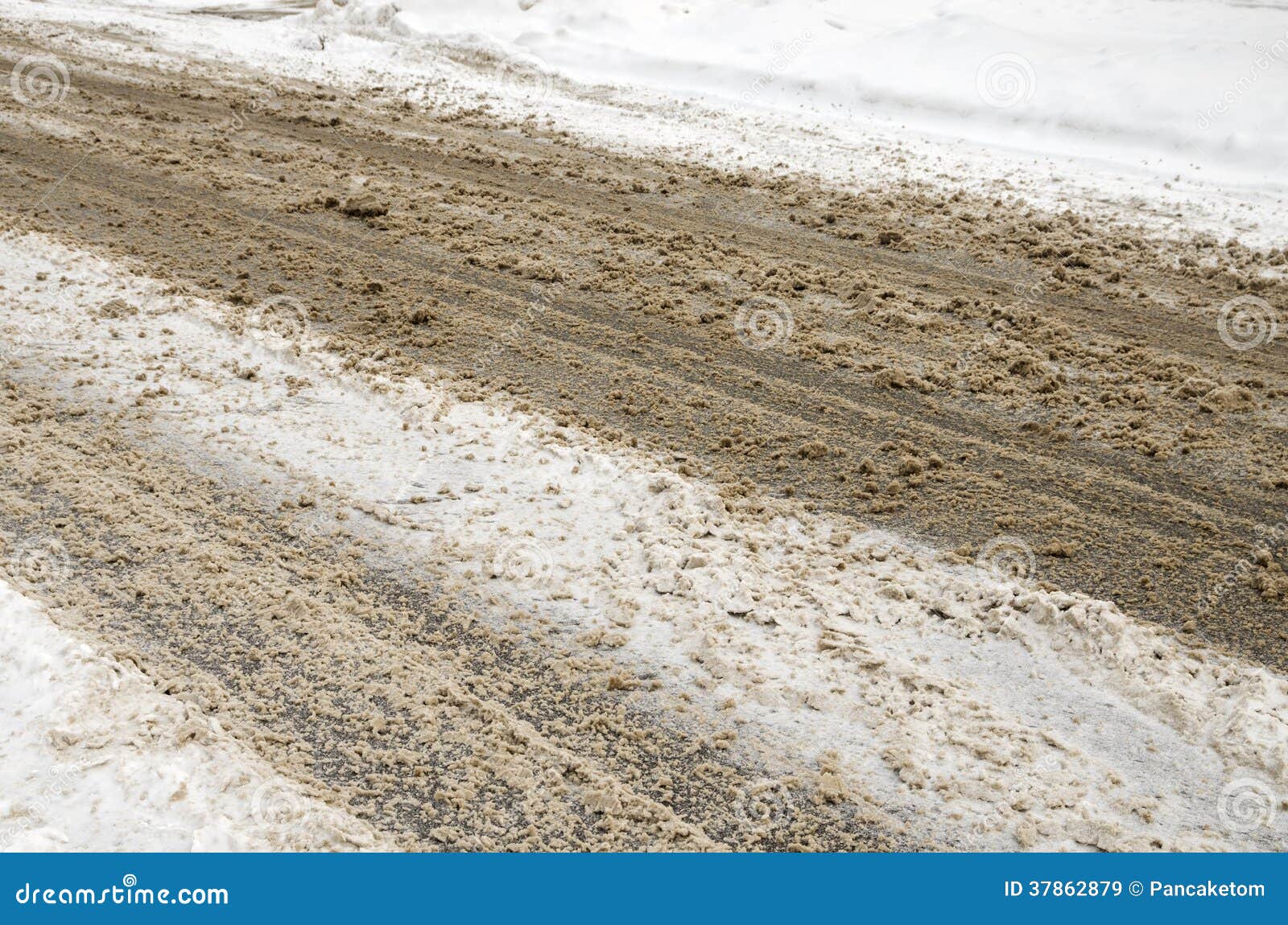 Slushy Road stock image. Image of dangerous, poor, pavement - 37862879