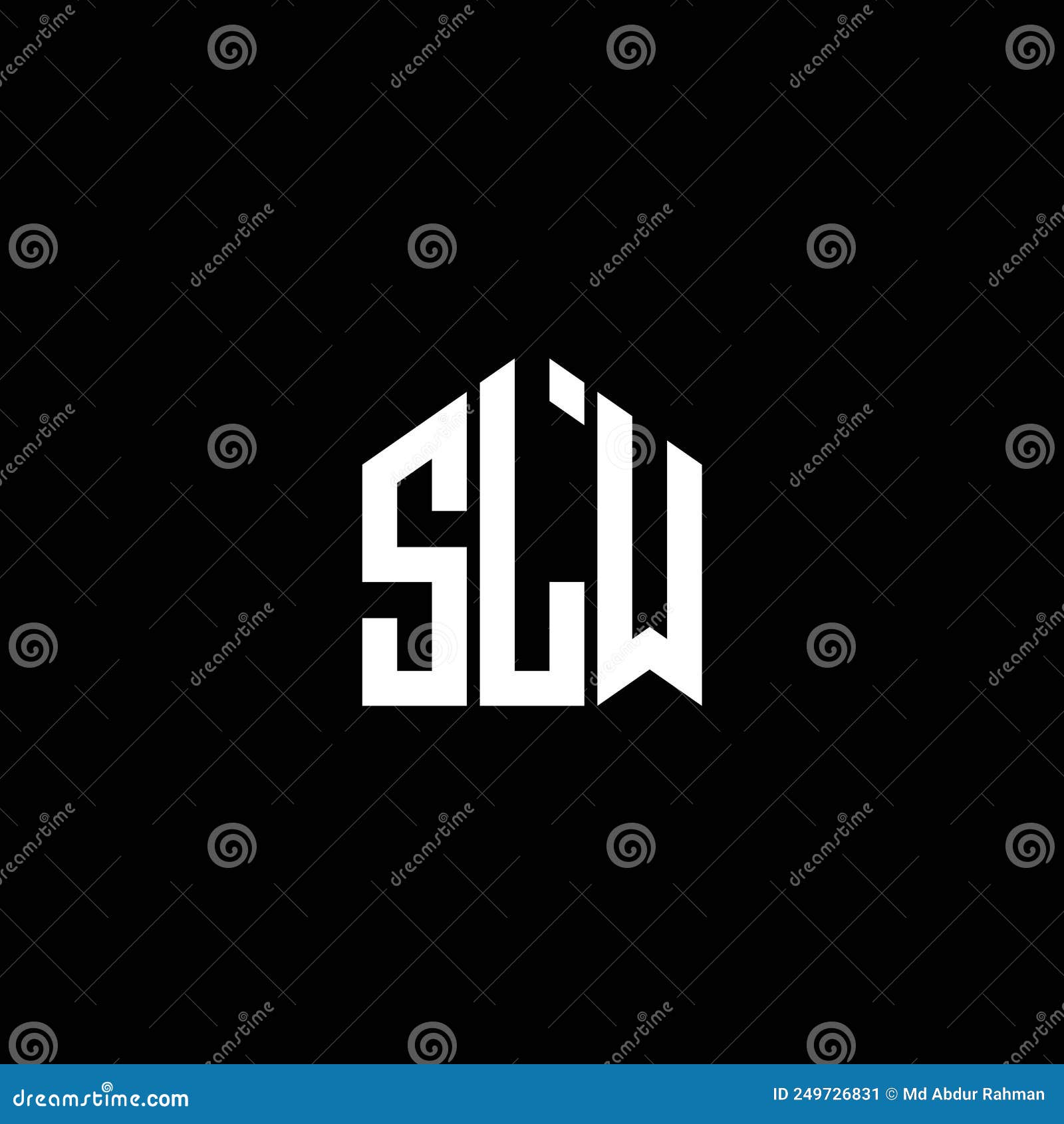 SLW Letter Logo Design on BLACK Background. SLW Creative Initials ...
