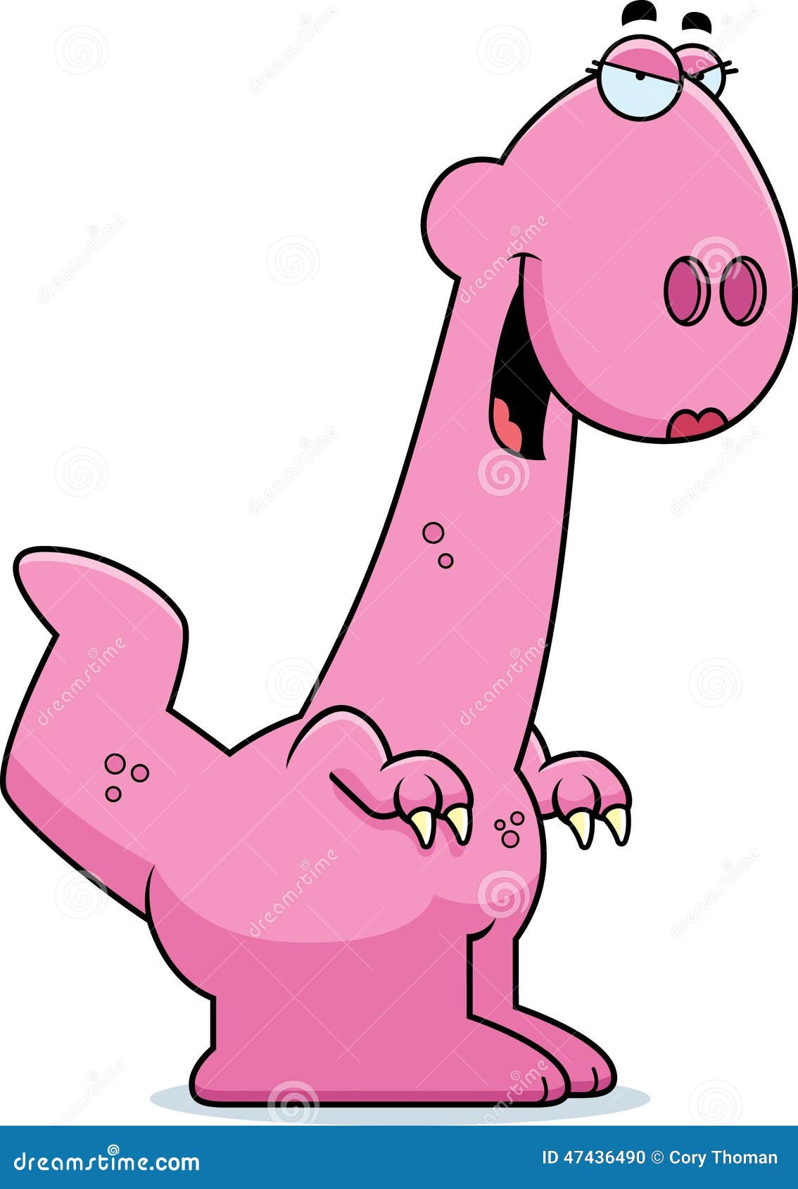 Sly Cartoon Girl Dinosaur stock vector. Illustration of grinning - 47436490