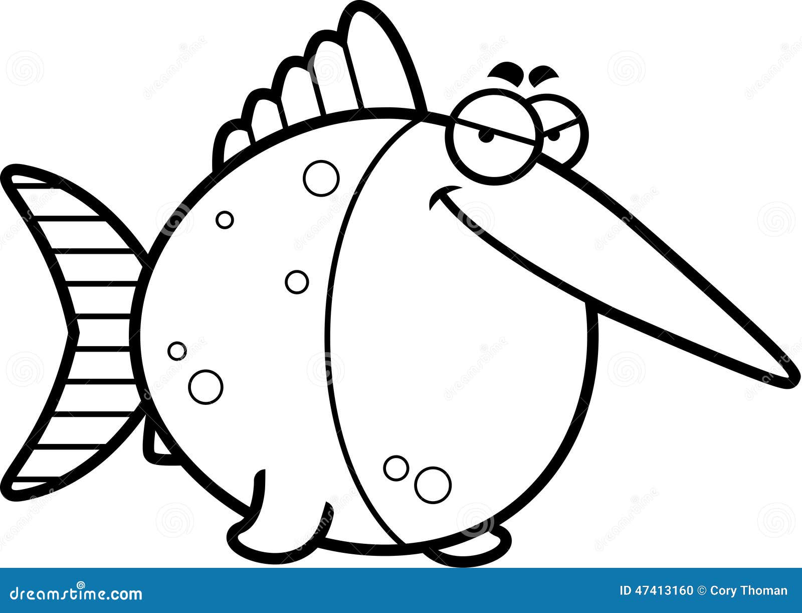 Sly Cartoon Swordfish stock vector. Illustration of devious - 47413160
