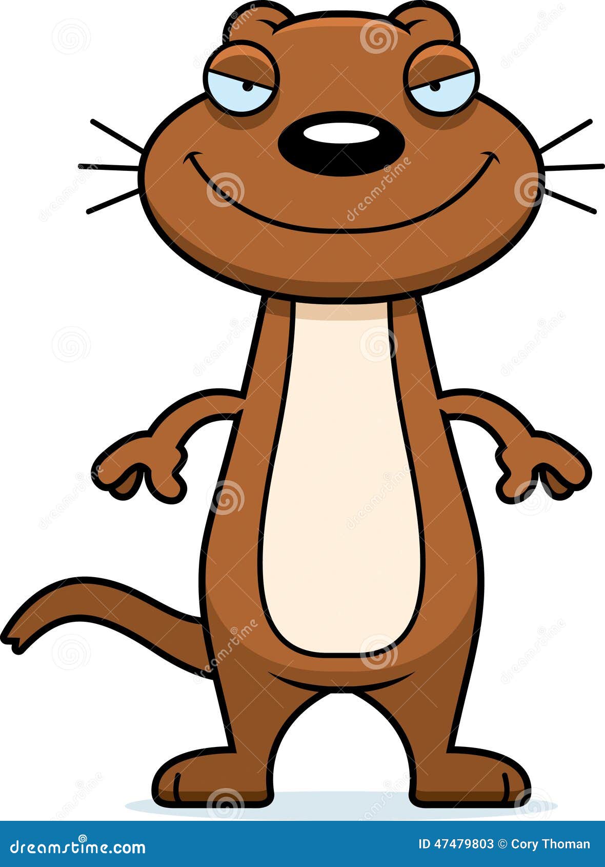 Sly Cartoon Weasel stock vector. Illustration of stoat - 47479803