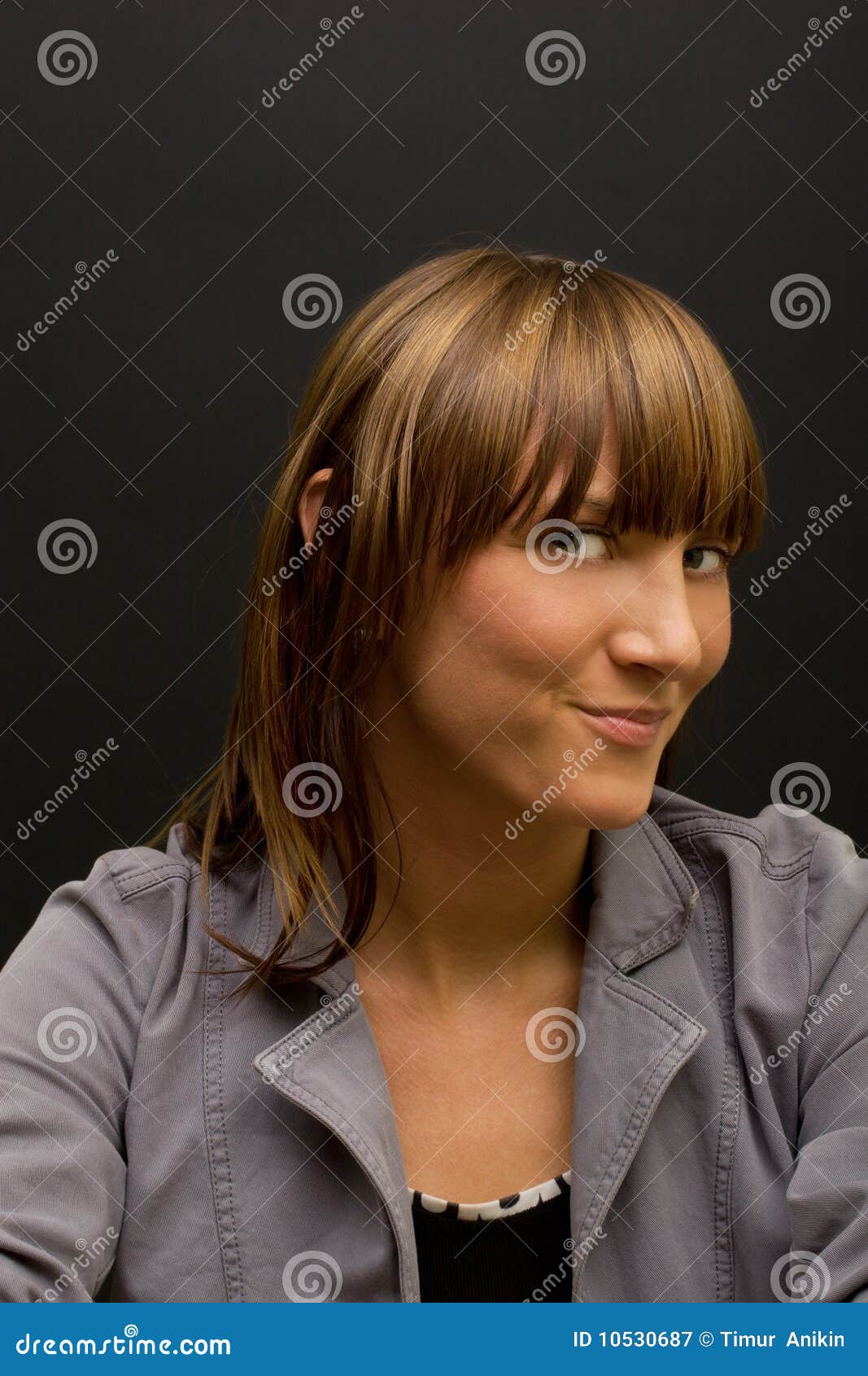 Sly female stock image. Image of face, brown, beautiful - 10530687