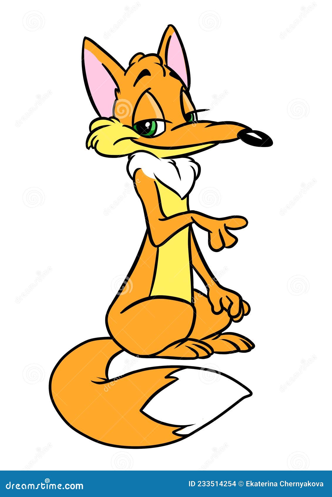 Sly Fox Animal Character Illustration Cartoon Stock Illustration ...